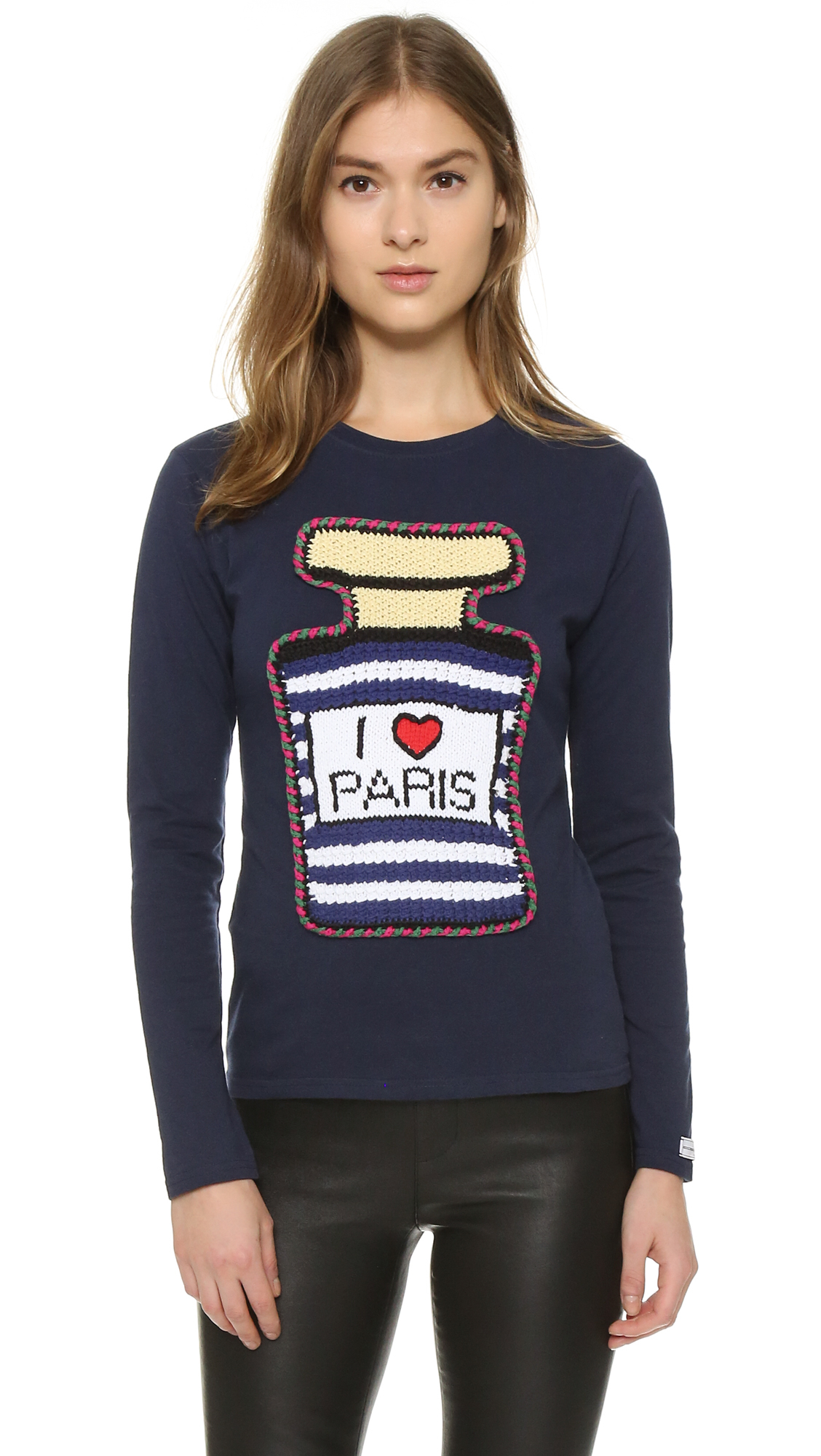 Lyst - Michaela Buerger I Love Paris Stripe Bottle Top - Navy in Blue