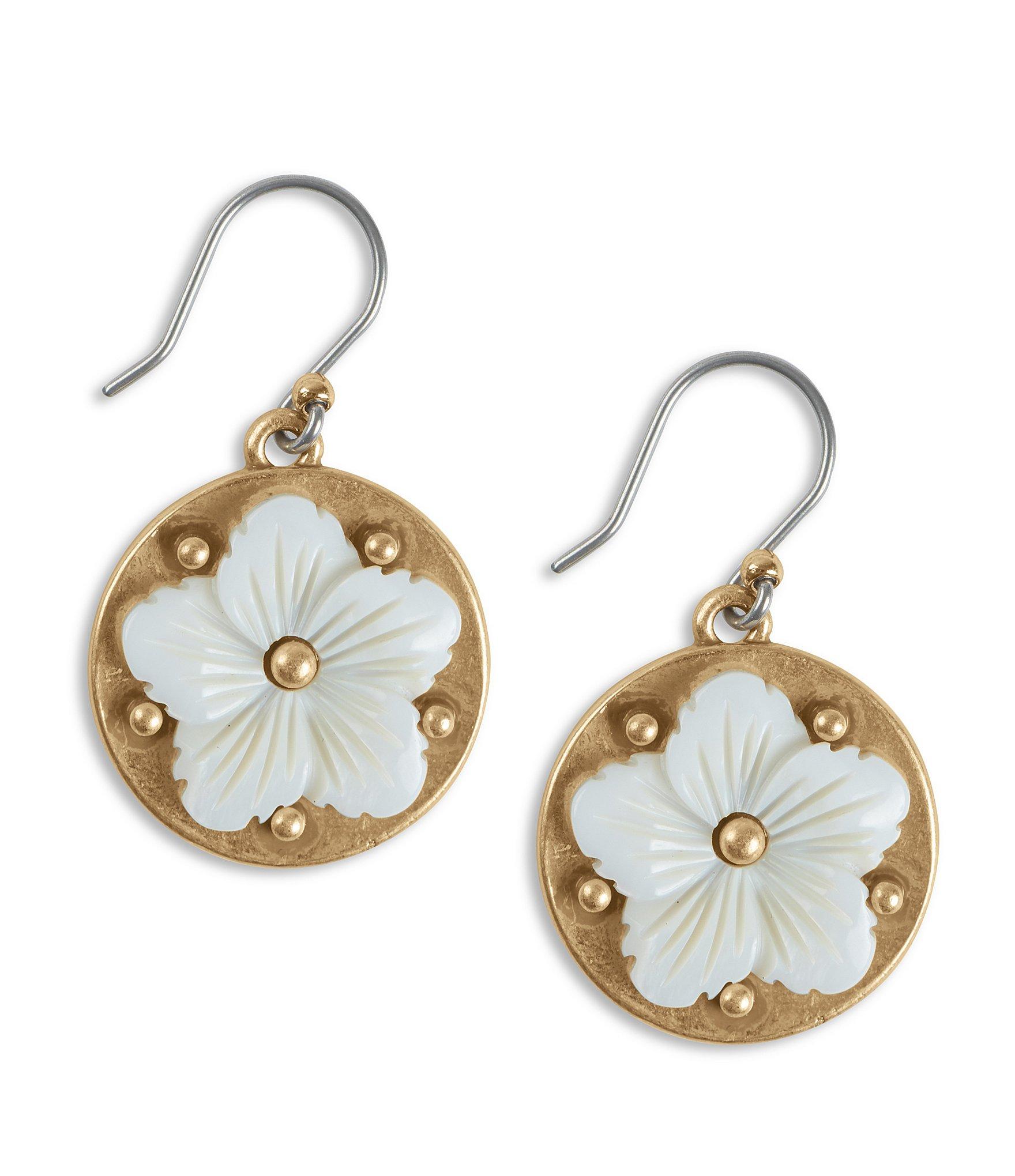 Lyst - Lucky Brand Floral Drop Earrings in Metallic