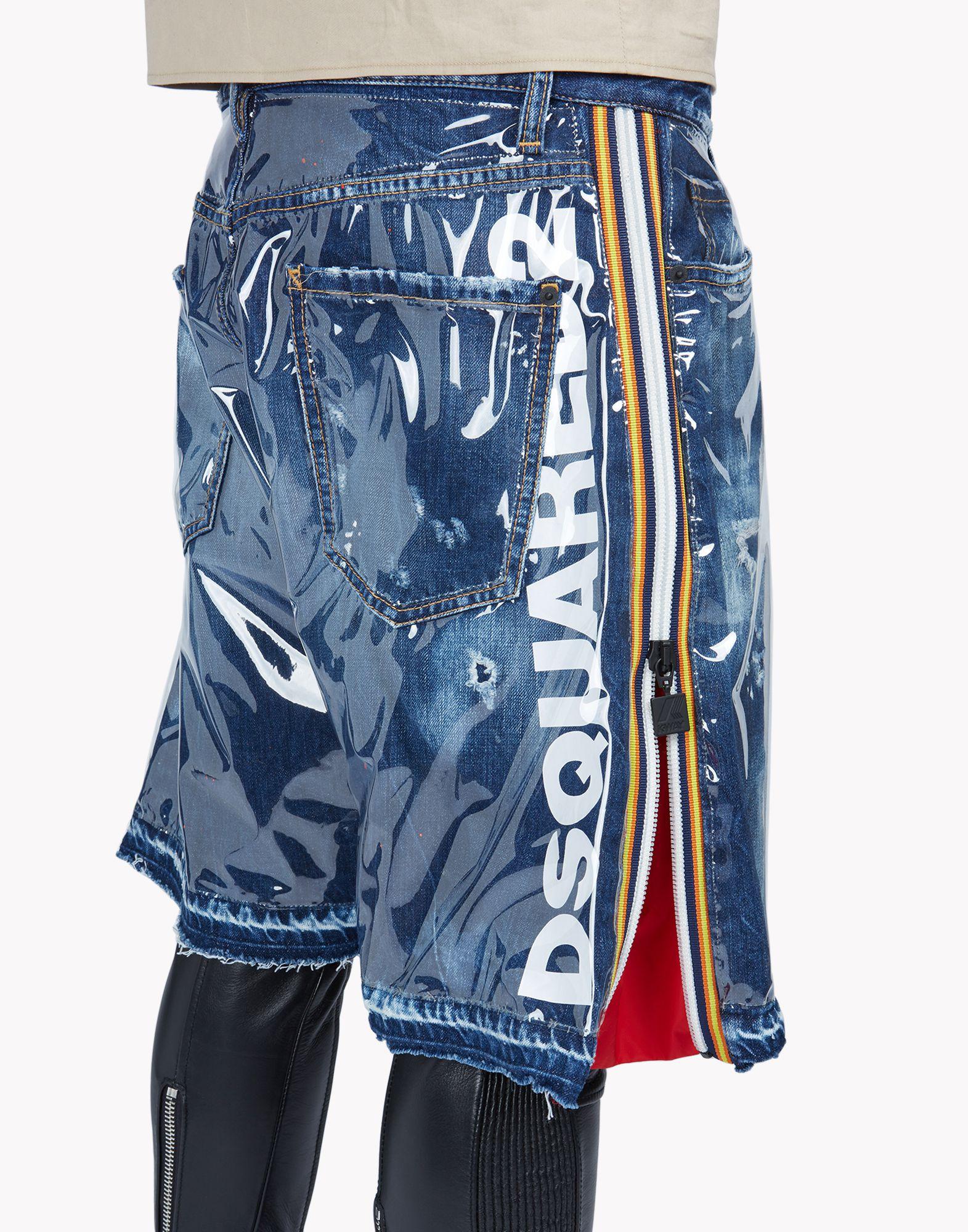 Lyst - Dsquared² K-way Pvc Denim Shorts in Blue for Men