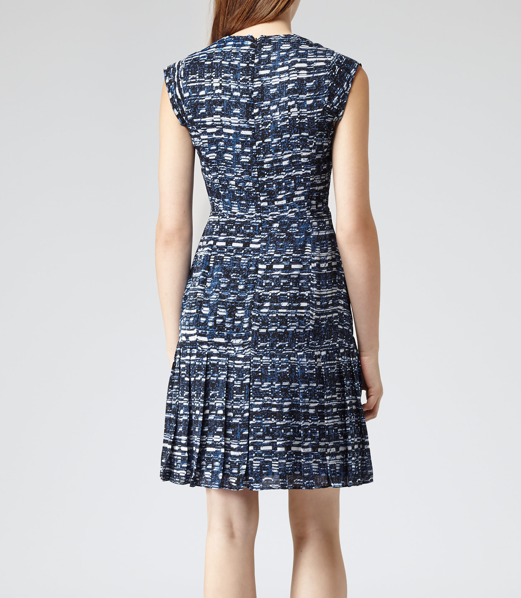 Lyst - Reiss Dara Abstract Print Dress in Blue