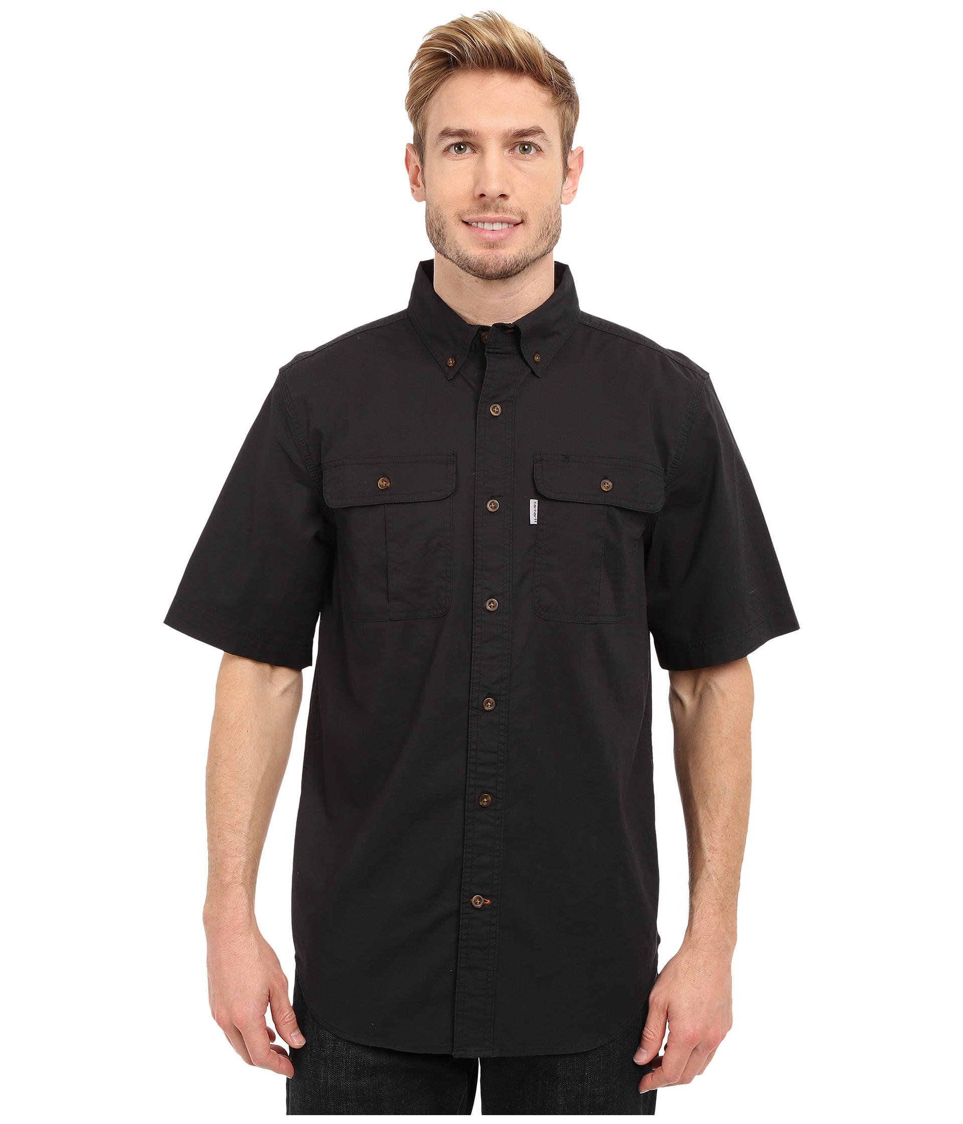 Carhartt Foreman Solid Short Sleeve Work Shirt in Black for Men | Lyst