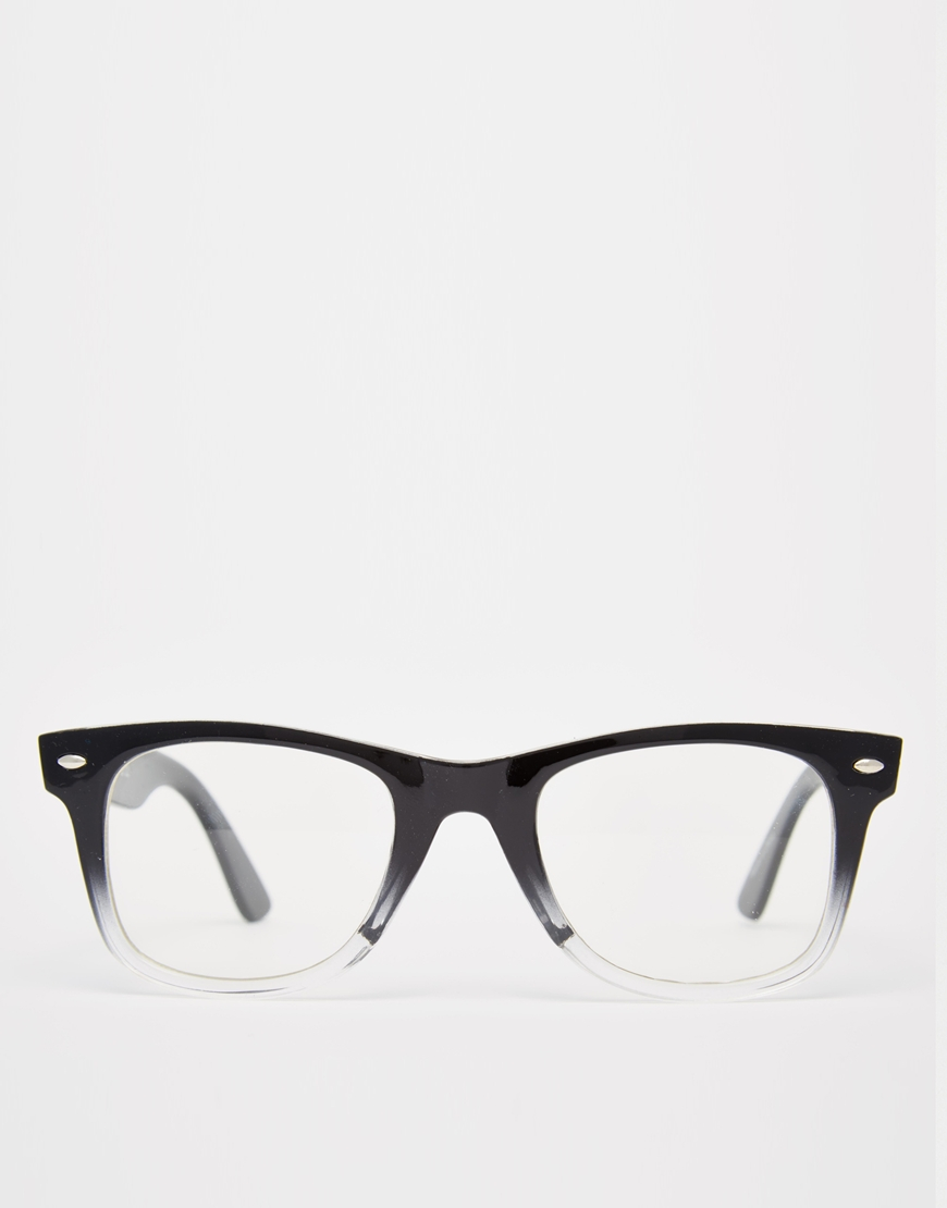 ASOS Square Glasses With Clear Lens in Black for Men - Lyst