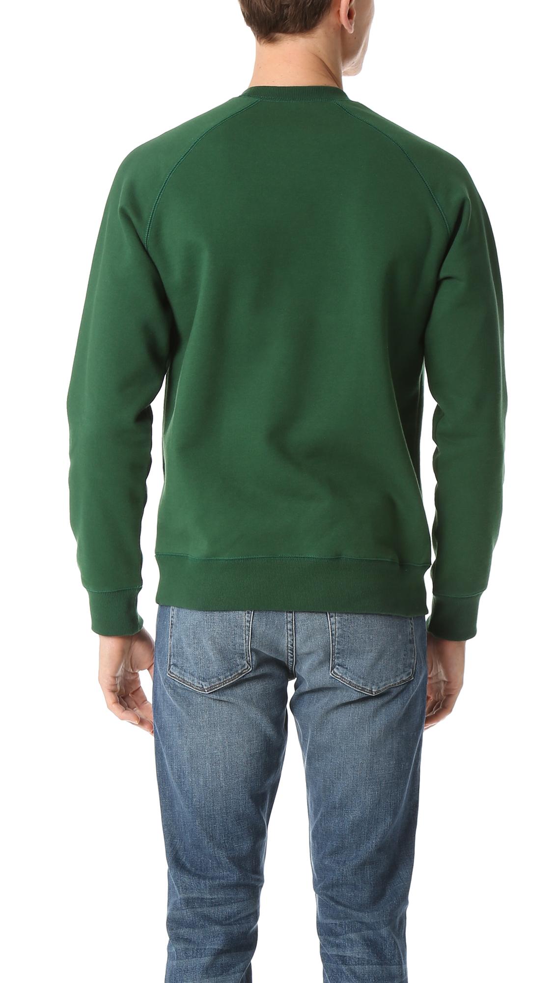 Lyst - Carhartt Wip Chase Crew Neck Sweatshirt in Green for Men