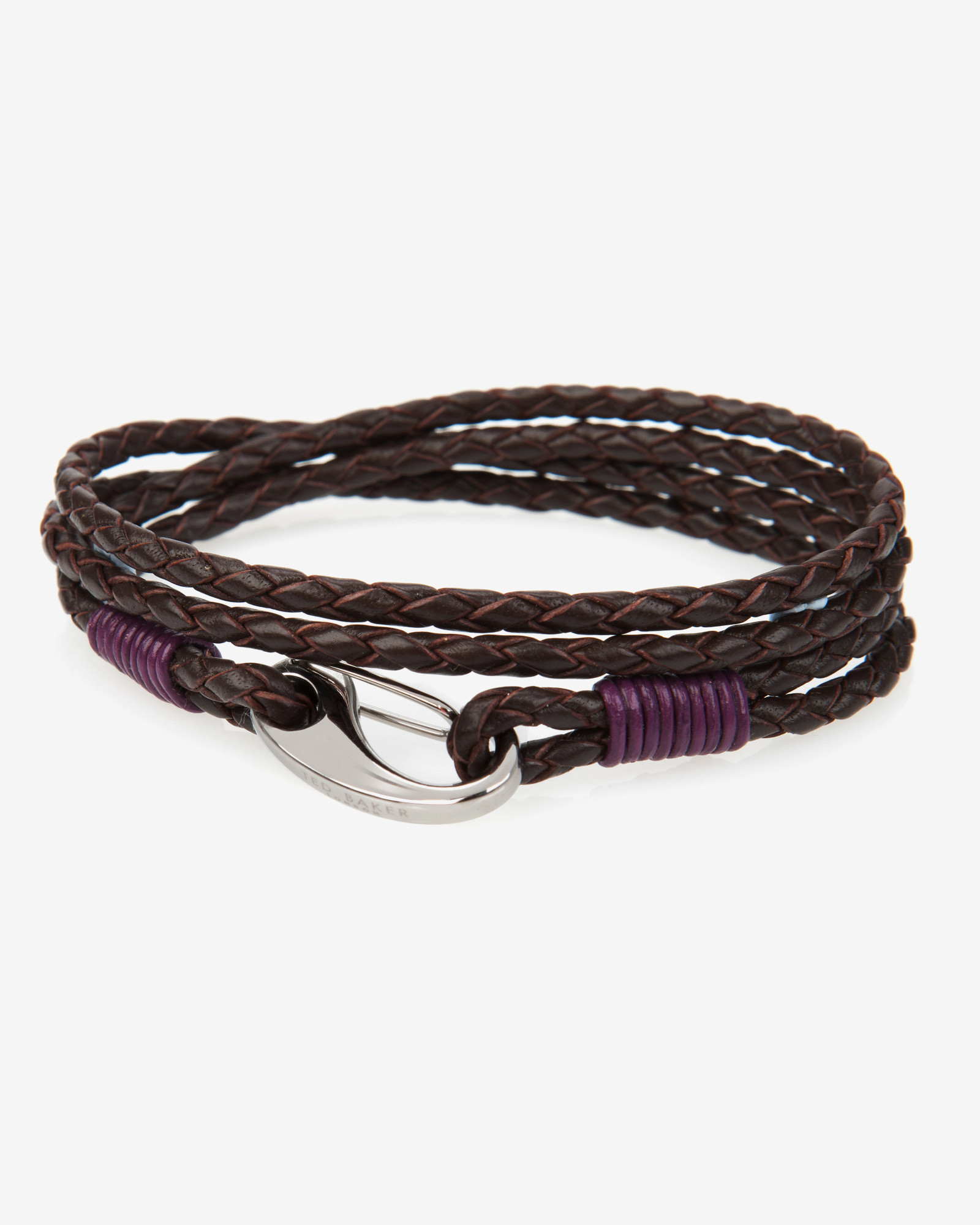 Ted Baker Woven Leather Bracelet in Chocolate (Brown) for Men - Lyst