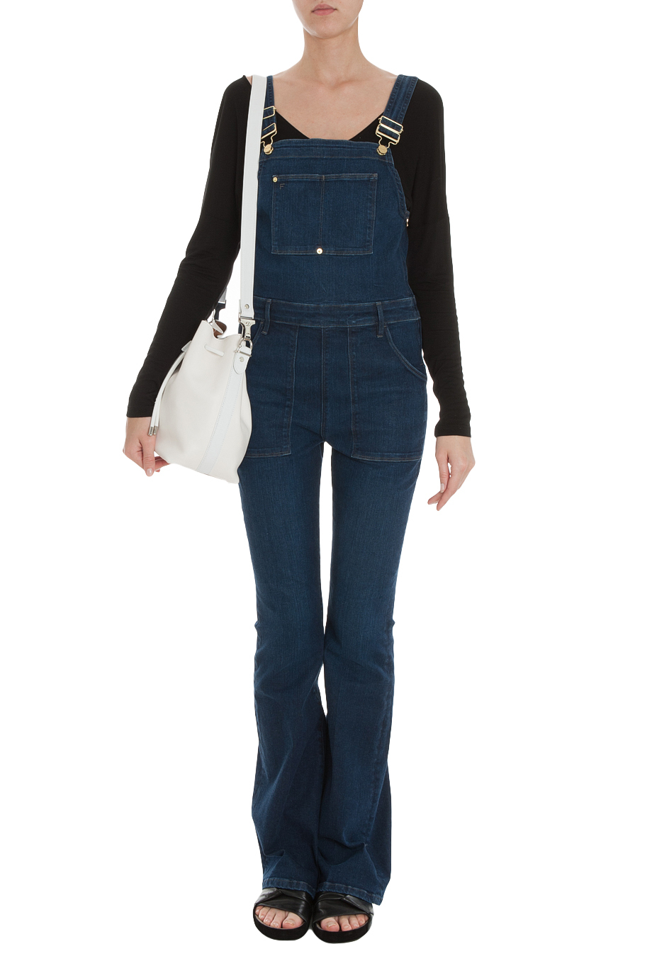 Frame Le High Flare Overalls in Blue | Lyst