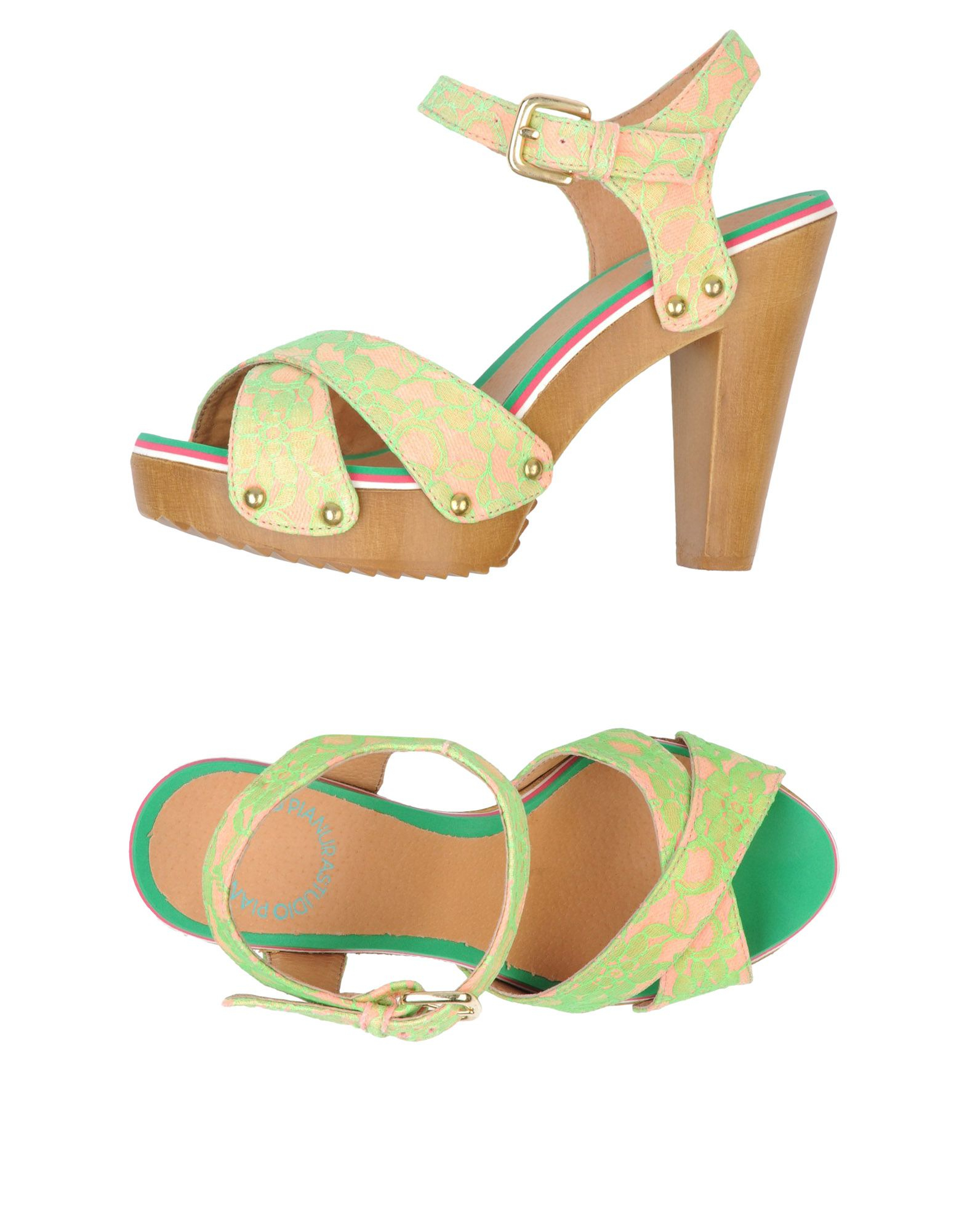 Pianurastudio Platform Sandals in Green | Lyst