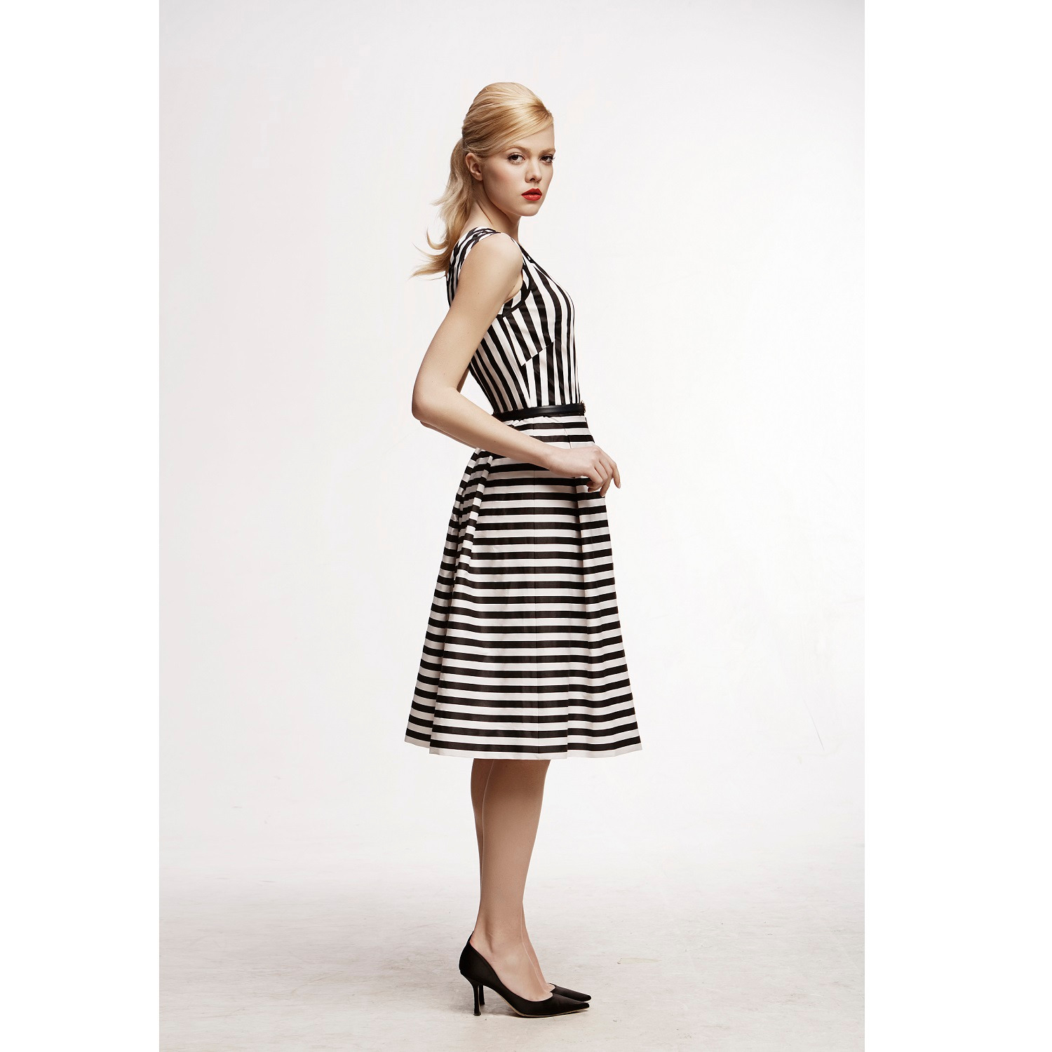 Lyst - Rumour London Riviera Striped Sleeveless Dress in Black