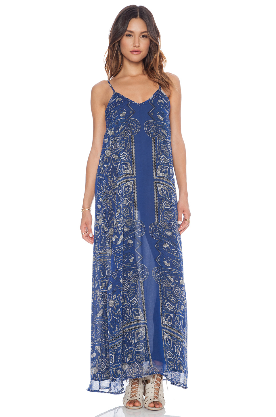 Love sam Salima Maxi Dress in Blue | Lyst
