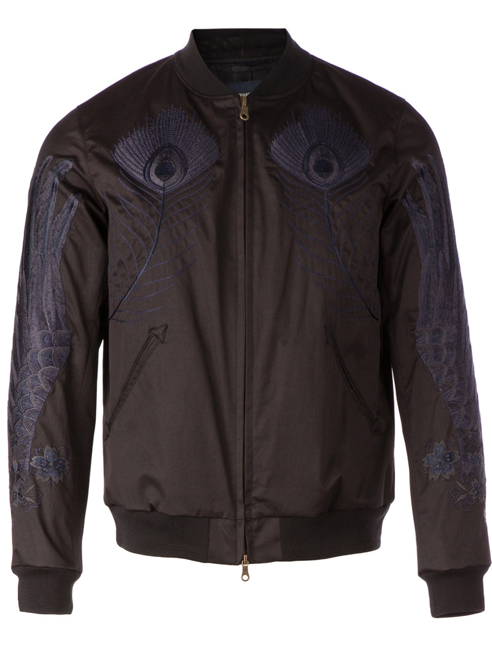 Miharayasuhiro Feather Embroidered Bomber Jacket in Black for Men | Lyst
