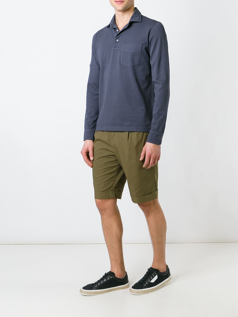Lyst - Aspesi Chino Shorts in Green for Men