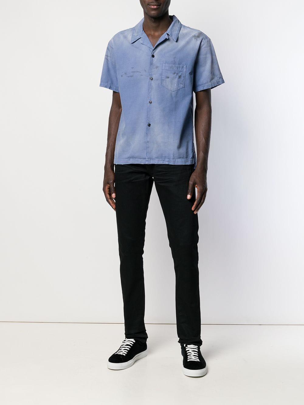 John Elliott Washed Short Sleeve Shirt in Blue for Men - Lyst