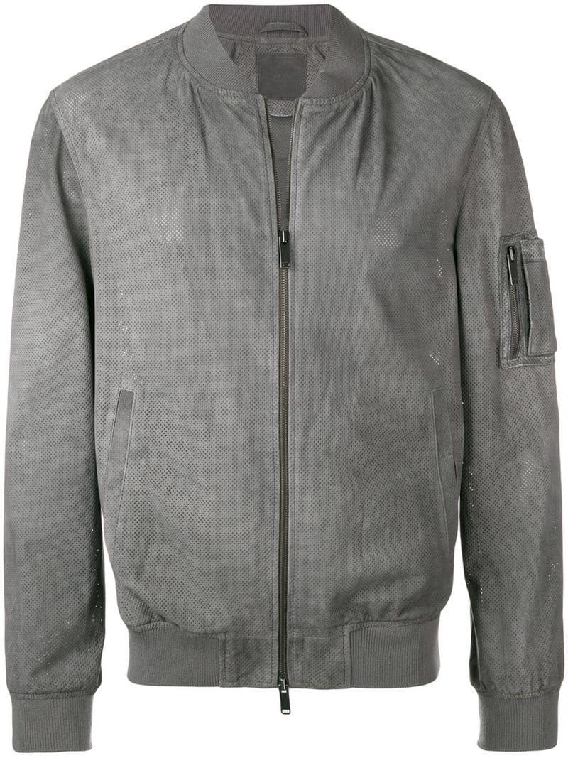Lyst - DESA NINETEENSEVENTYTWO Perforated Bomber Jacket in Gray for Men