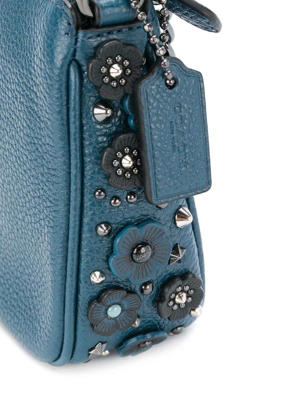 Black Coach Purse With Blue Flowers | IUCN Water