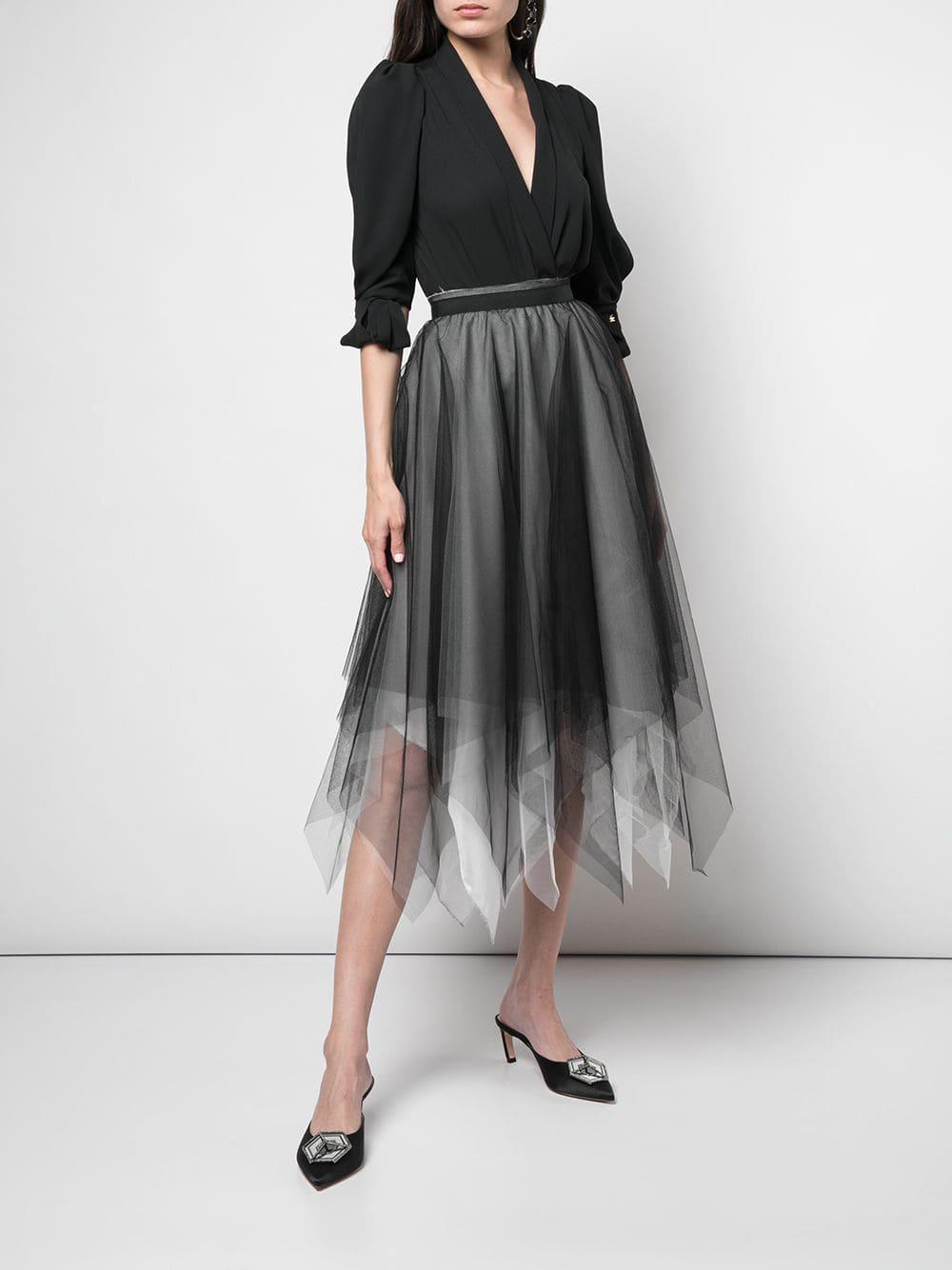 Marc Le Bihan Tulle Midi Skirt in Black - Lyst