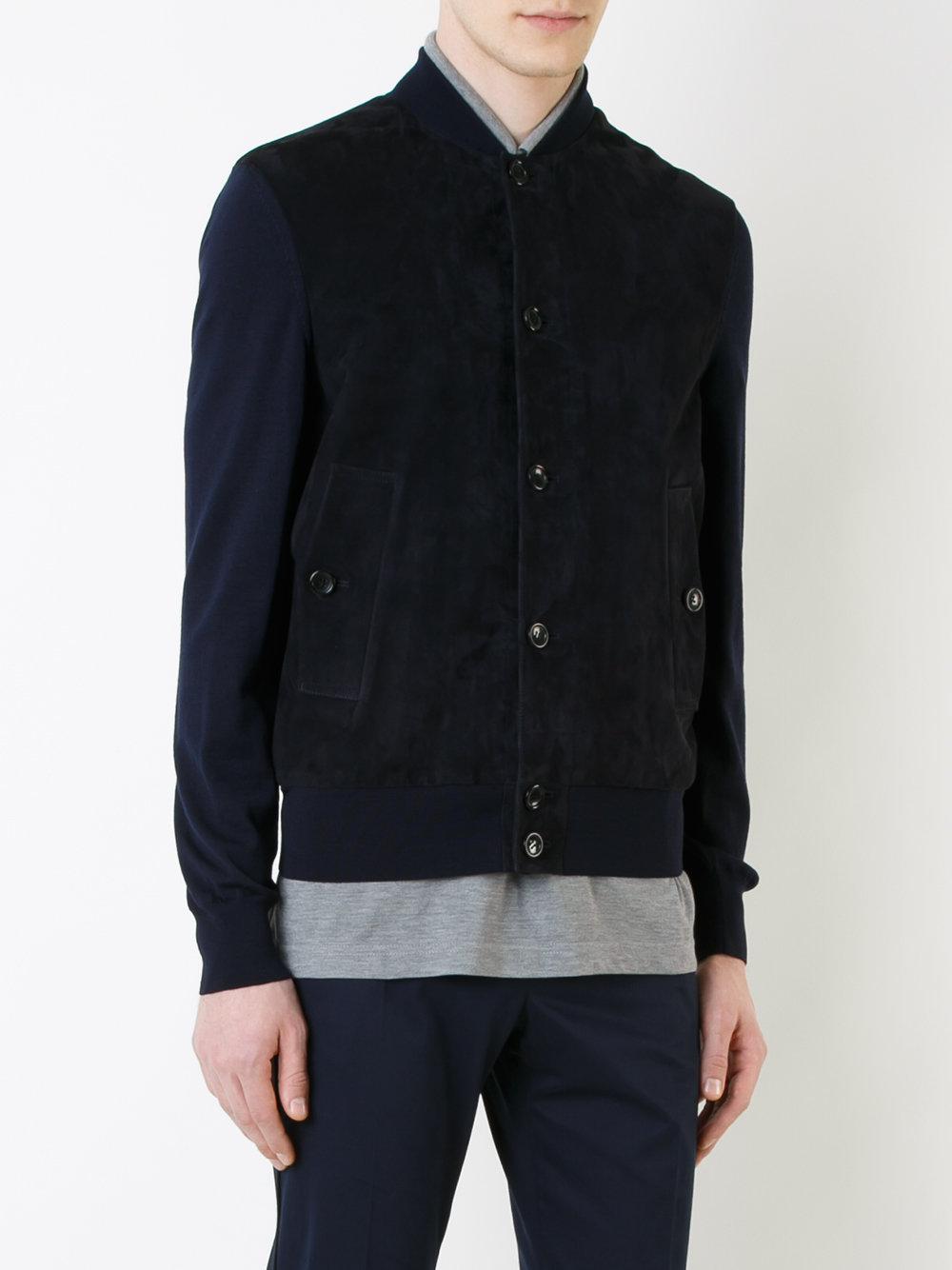 Lyst - Cerruti 1881 Contrast Sleeve Bomber Jacket in Blue for Men