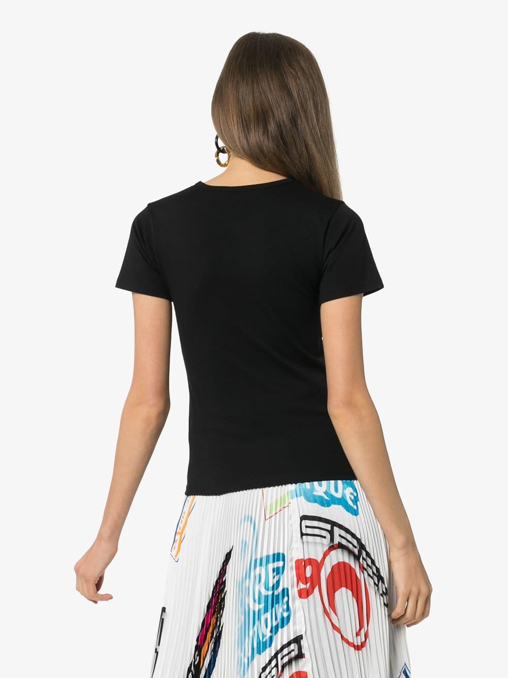Lyst - Marine Serre Moon Logo Embroidered T-shirt in Black