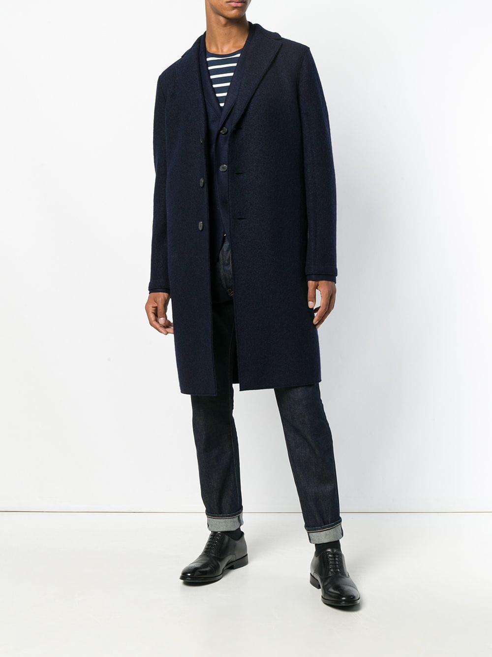 Lyst - Harris Wharf London Single Breasted Coat in Blue for Men