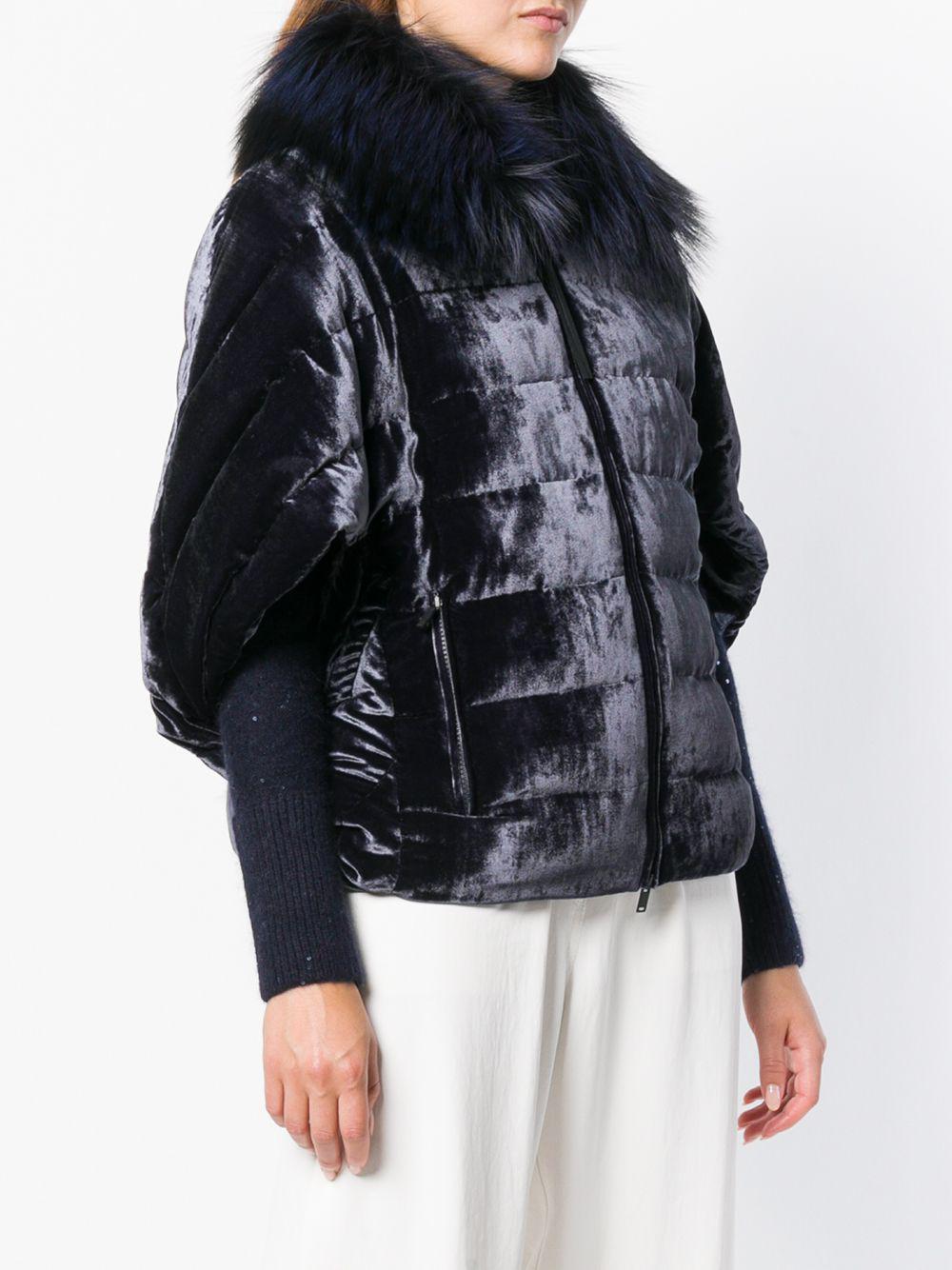 Fabiana Filippi Oversized Fur Jacket in Blue - Lyst