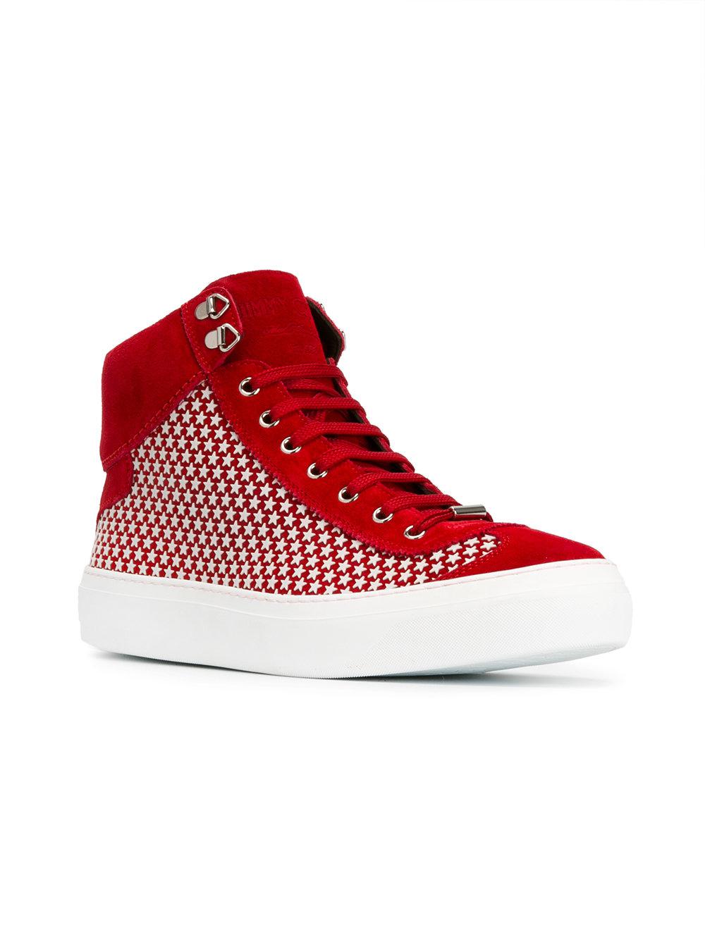 Lyst - Jimmy Choo Argyle Hi-top Sneakers in Red for Men