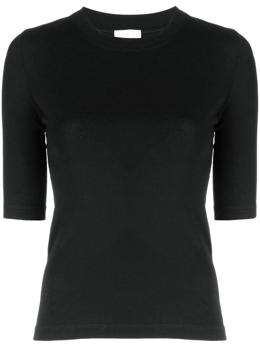 Rosetta Getty Cropped Sleeve T-shirt in Black - Lyst