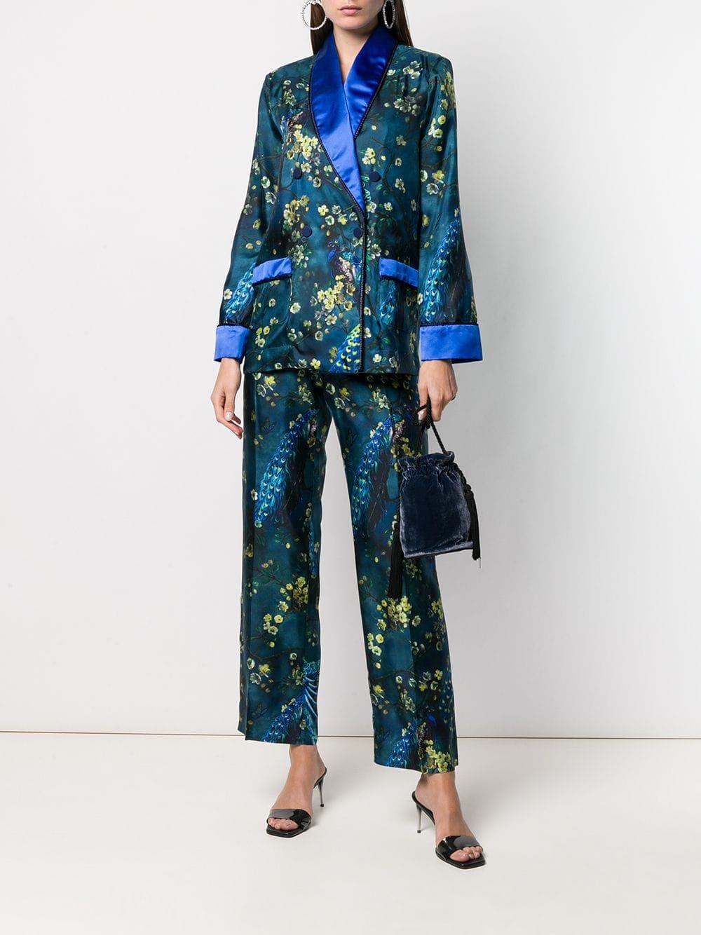 Lyst - F.R.S For Restless Sleepers Blossom Print Satin Shirt in Blue