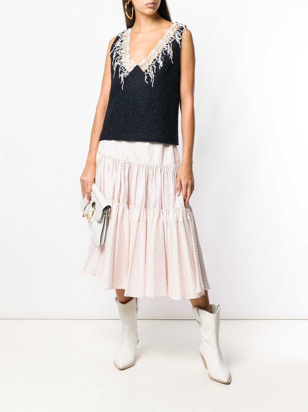 CALVIN KLEIN 205W39NYC Embroidered Detail Top in Blue - Lyst