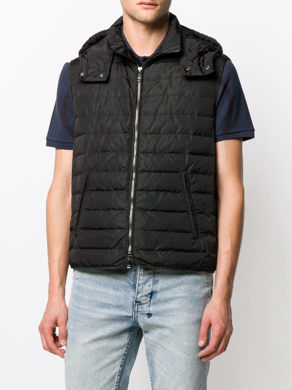 Valentino Sleeveless Hooded Down Coat With Print in Black for Men - Lyst