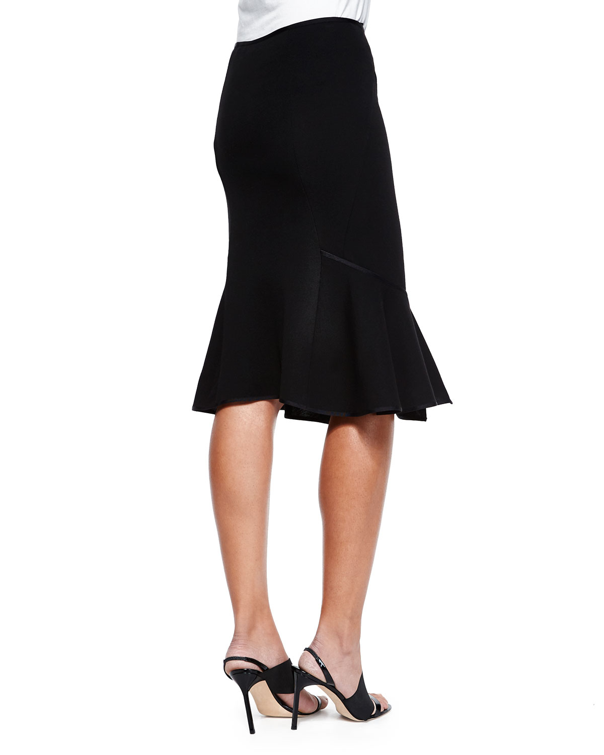 Lyst - Donna Karan Layered Flounce-hem Skirt in Black