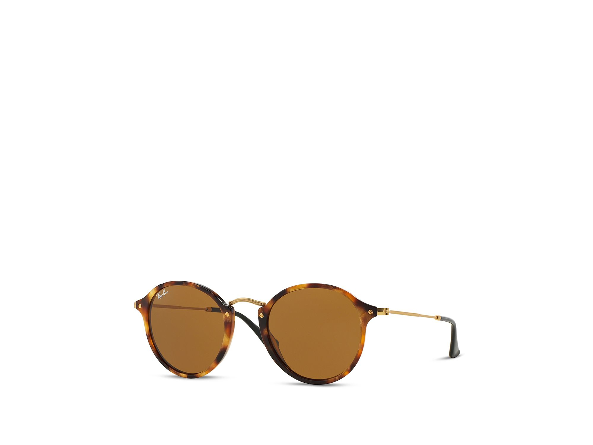 Ray Ban Retro Round Sunglasses In Brown For Men Lyst