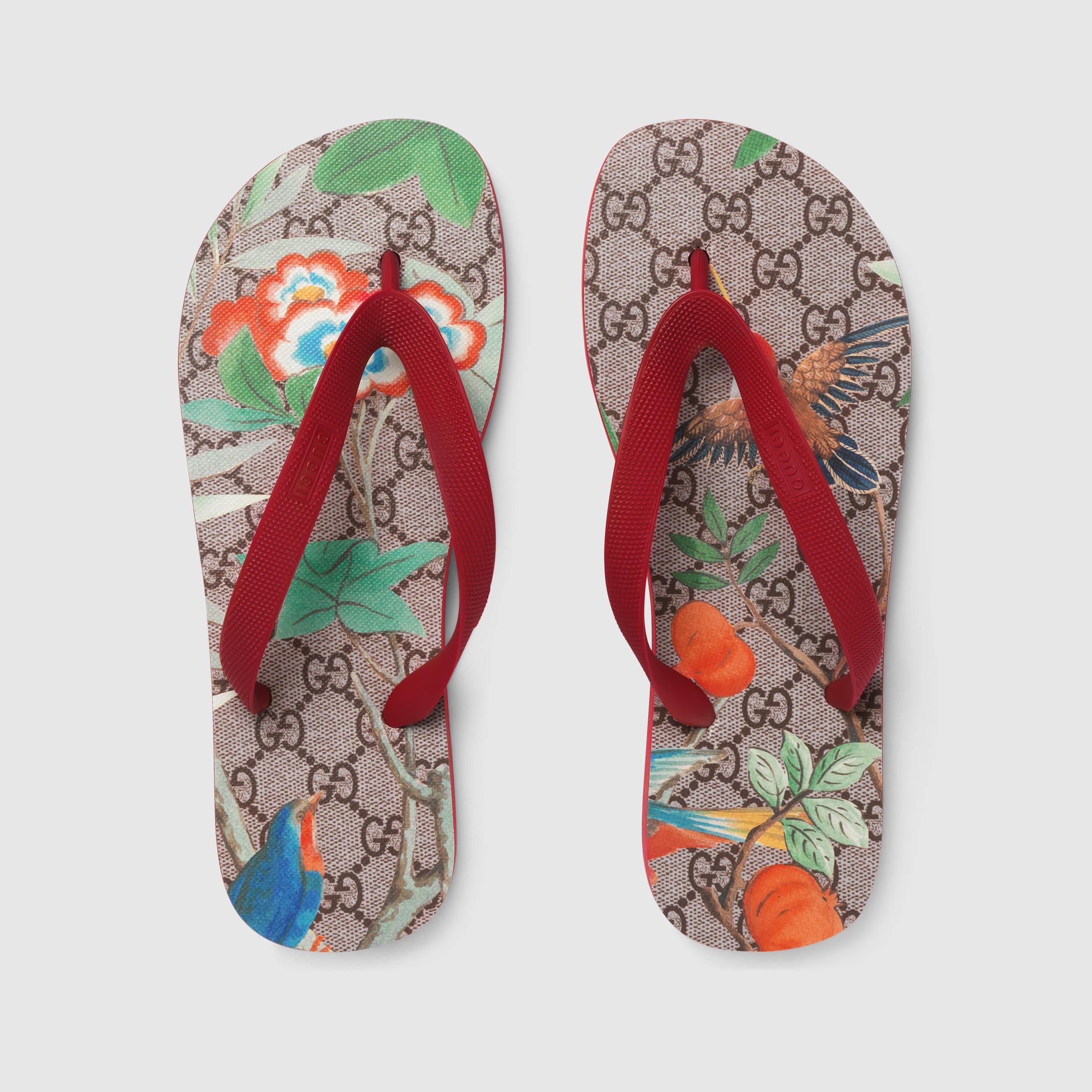 Lyst - Gucci Tian Canvas Flip-Flops