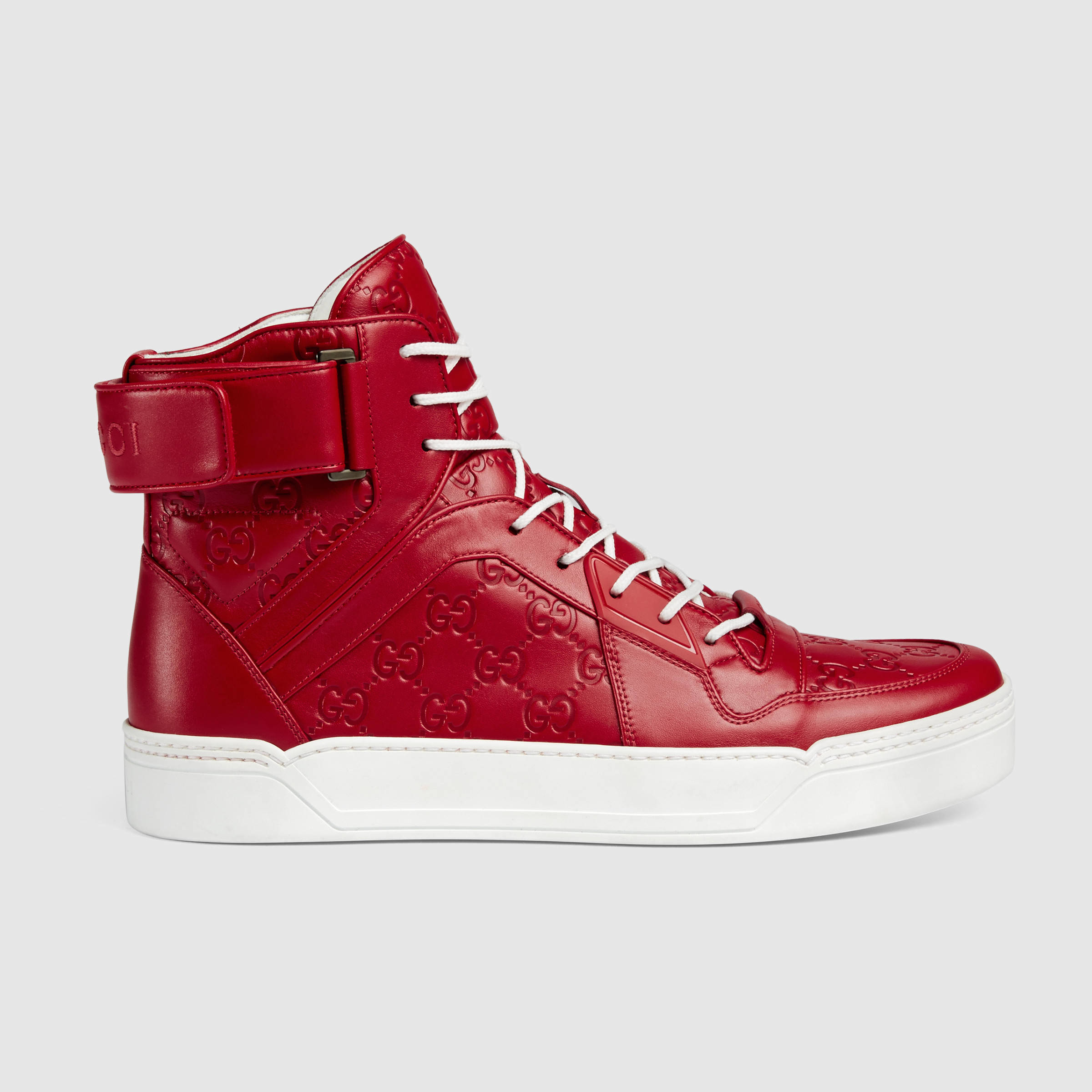 Lyst - Gucci Signature High-top Sneaker in Red for Men