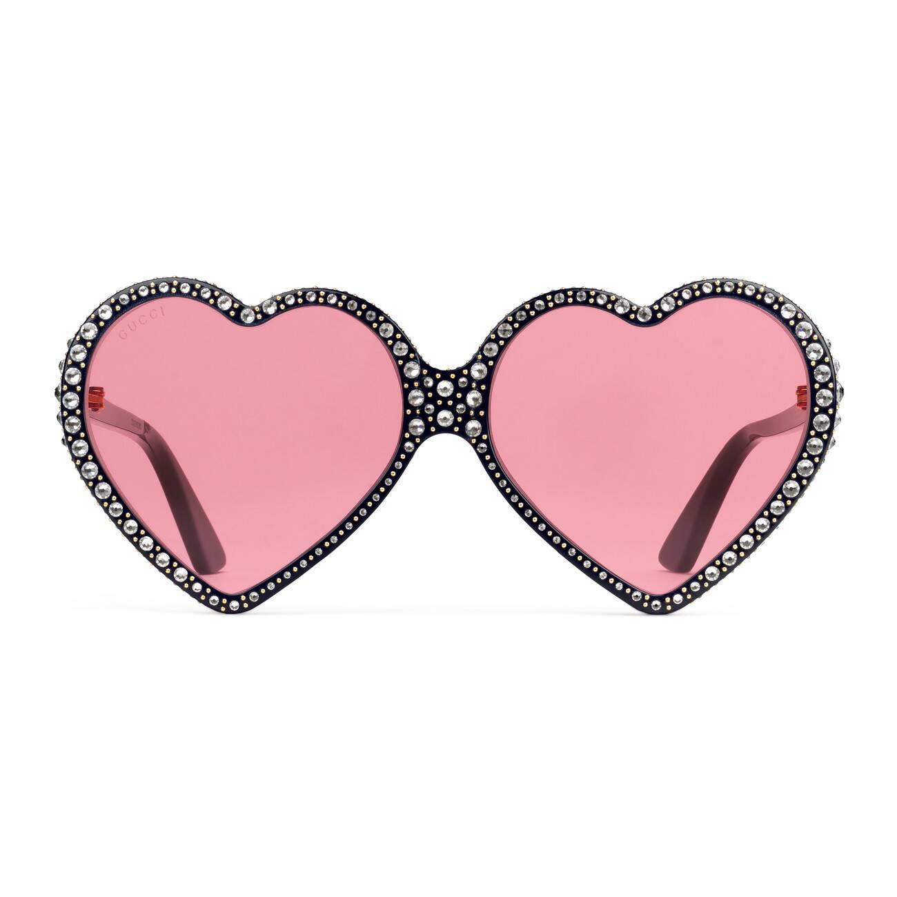Gucci Elton John Heart Sunglasses In Pink Lyst