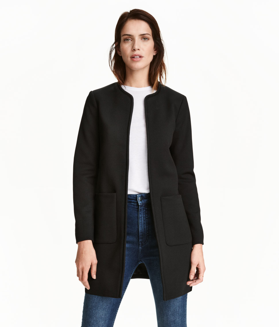 H&M Synthetic Short Coat in Black - Lyst
