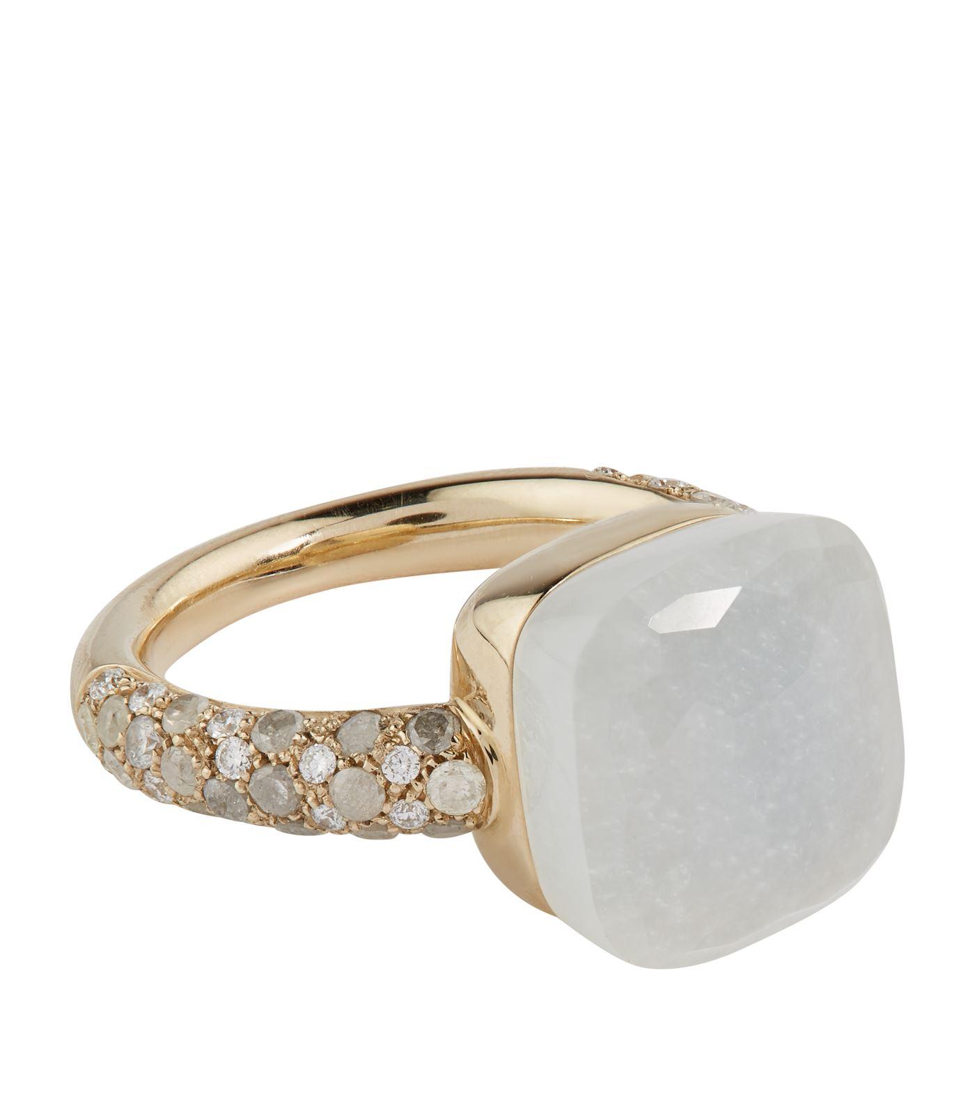 Lyst - Pomellato White Gold And Moonstone Nudo Ring in White Lyst - Pomellato White Gold And Moonstone Nudo Ring in White