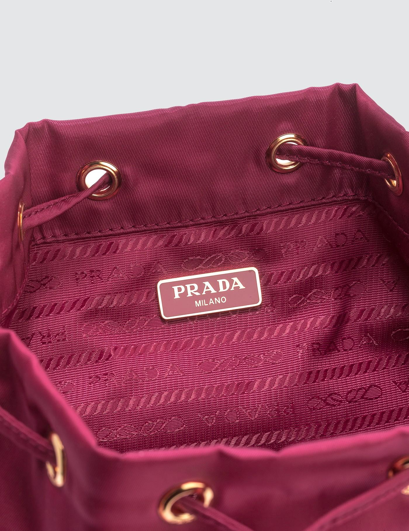 Prada Mini Nylon Bucket Bag In Pink Lyst