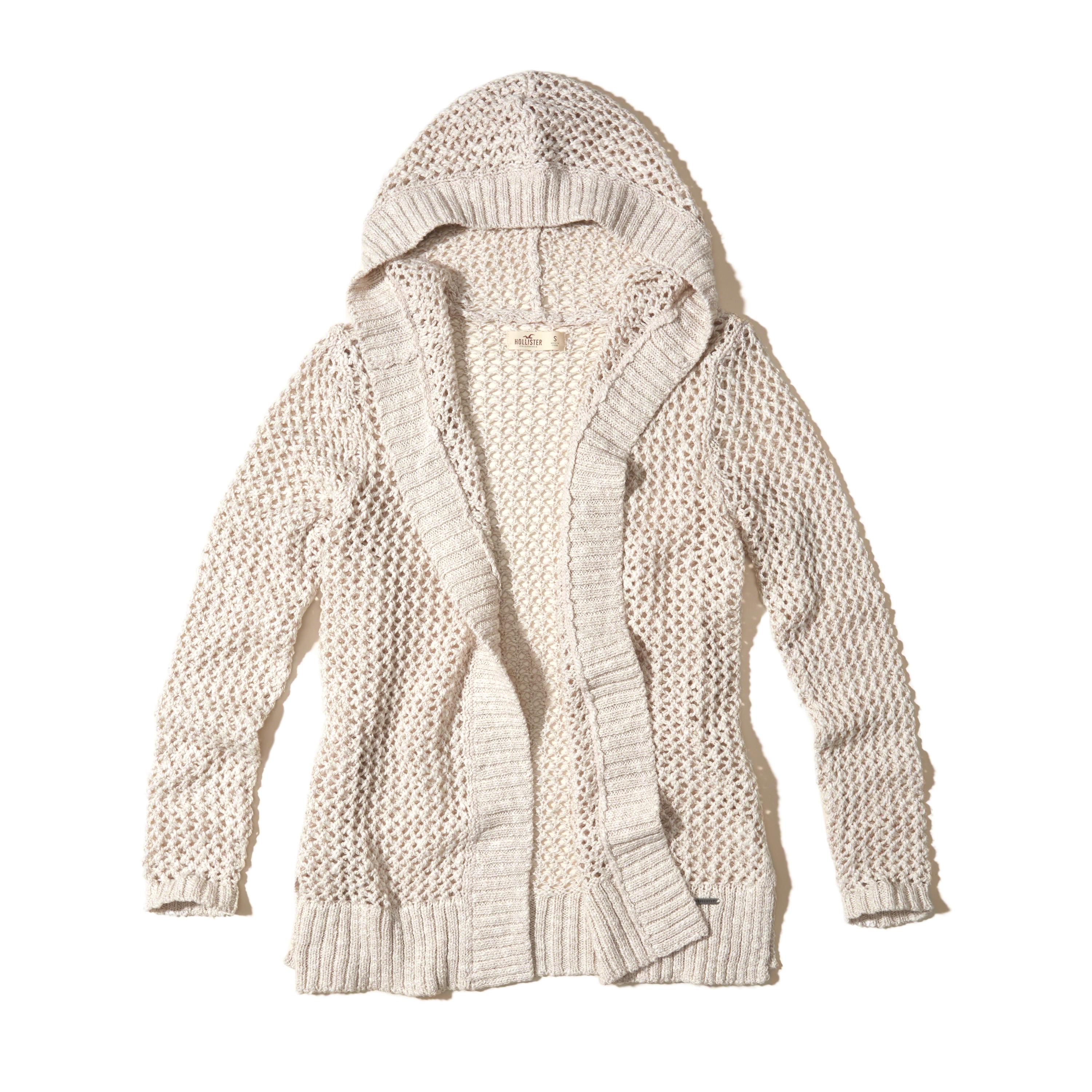 Lyst - Hollister Non-closure Hooded Cardigan in Natural