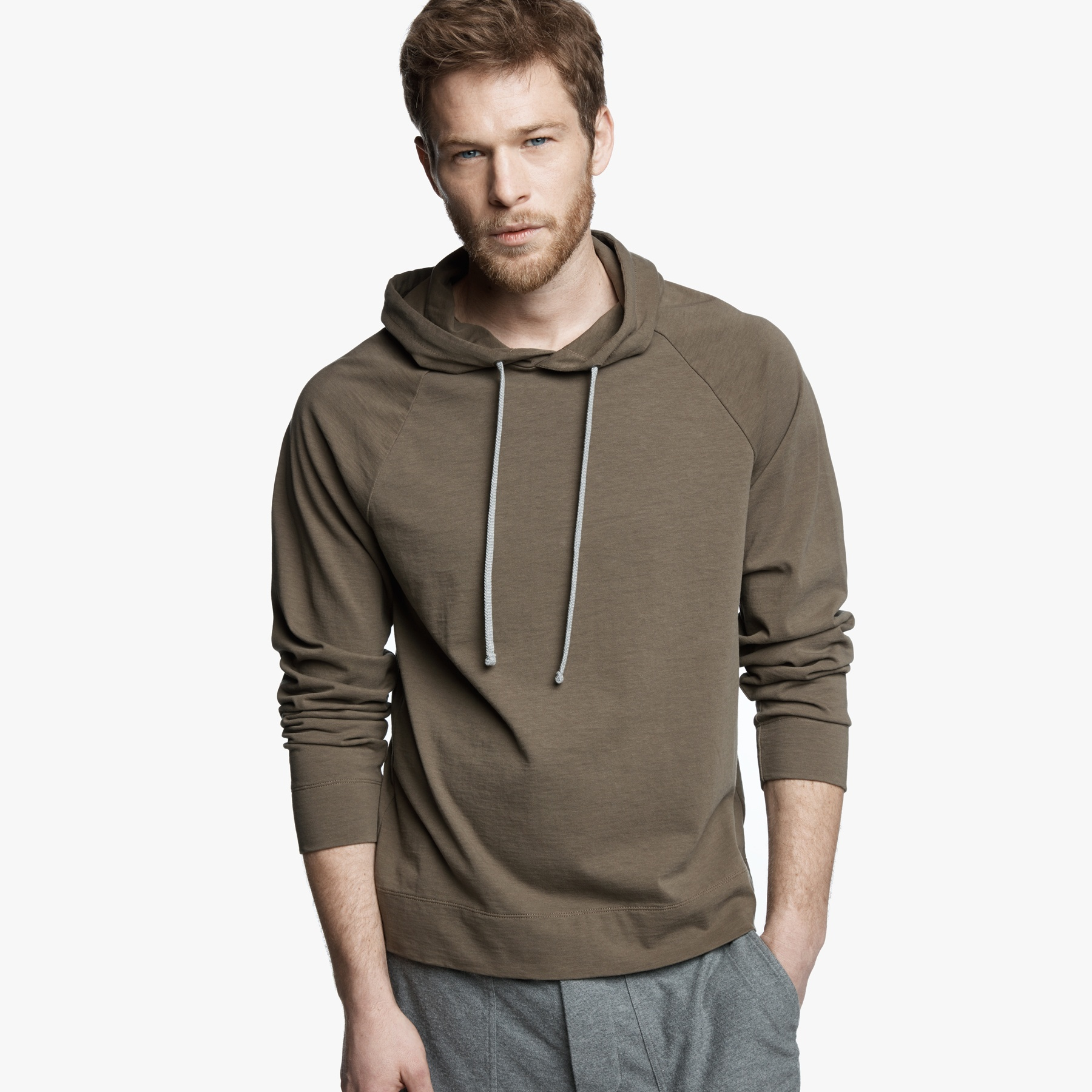 Lyst - James Perse Slub Jersey Pullover Hoodie in Brown for Men
