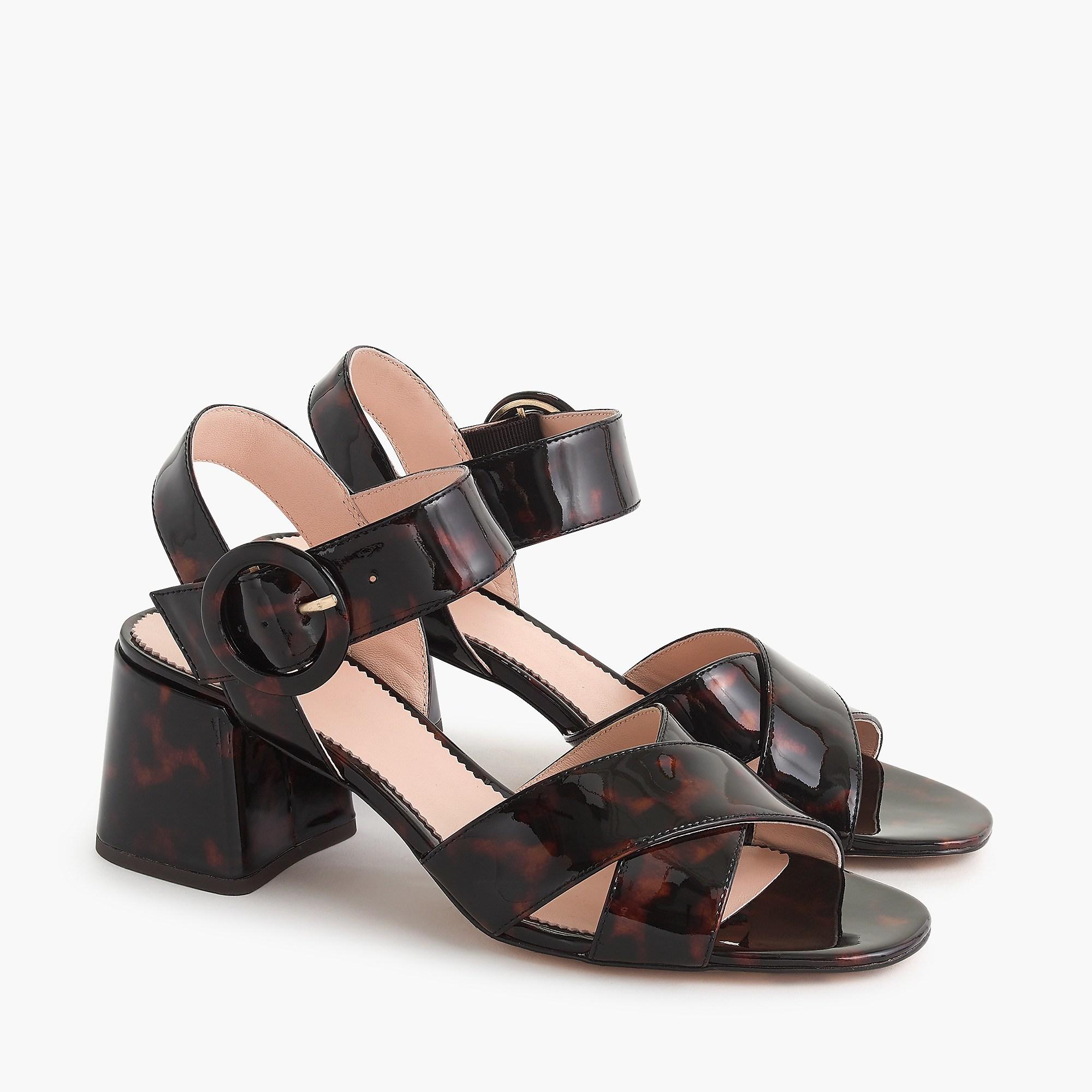 J.Crew Leather Tortoise Penny Sandals in Black - Lyst