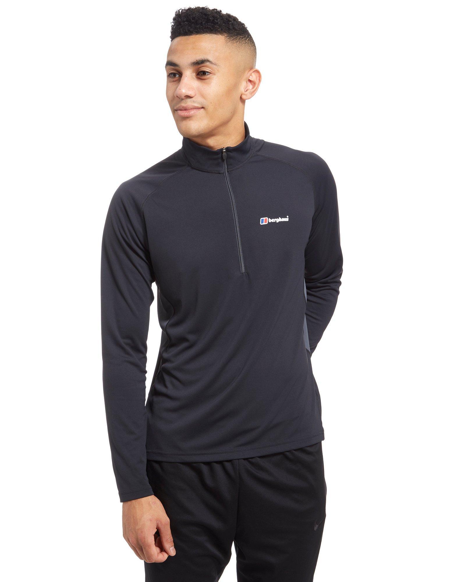 Berghaus Tech Long Sleeve 1/2 Zip Top in Black for Men - Lyst