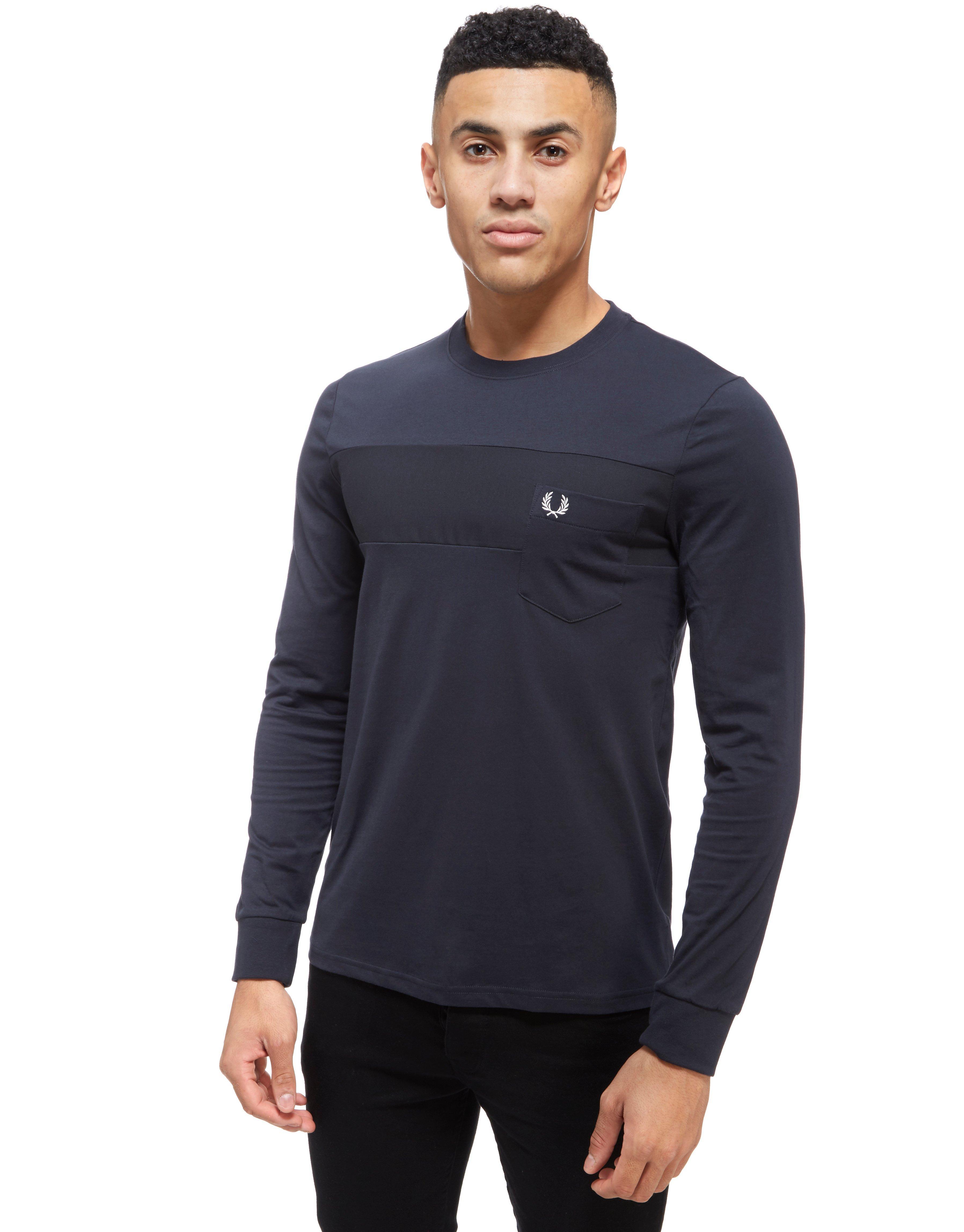 Fred perry Long Sleeve Textured T-shirt in Gray for Men | Lyst