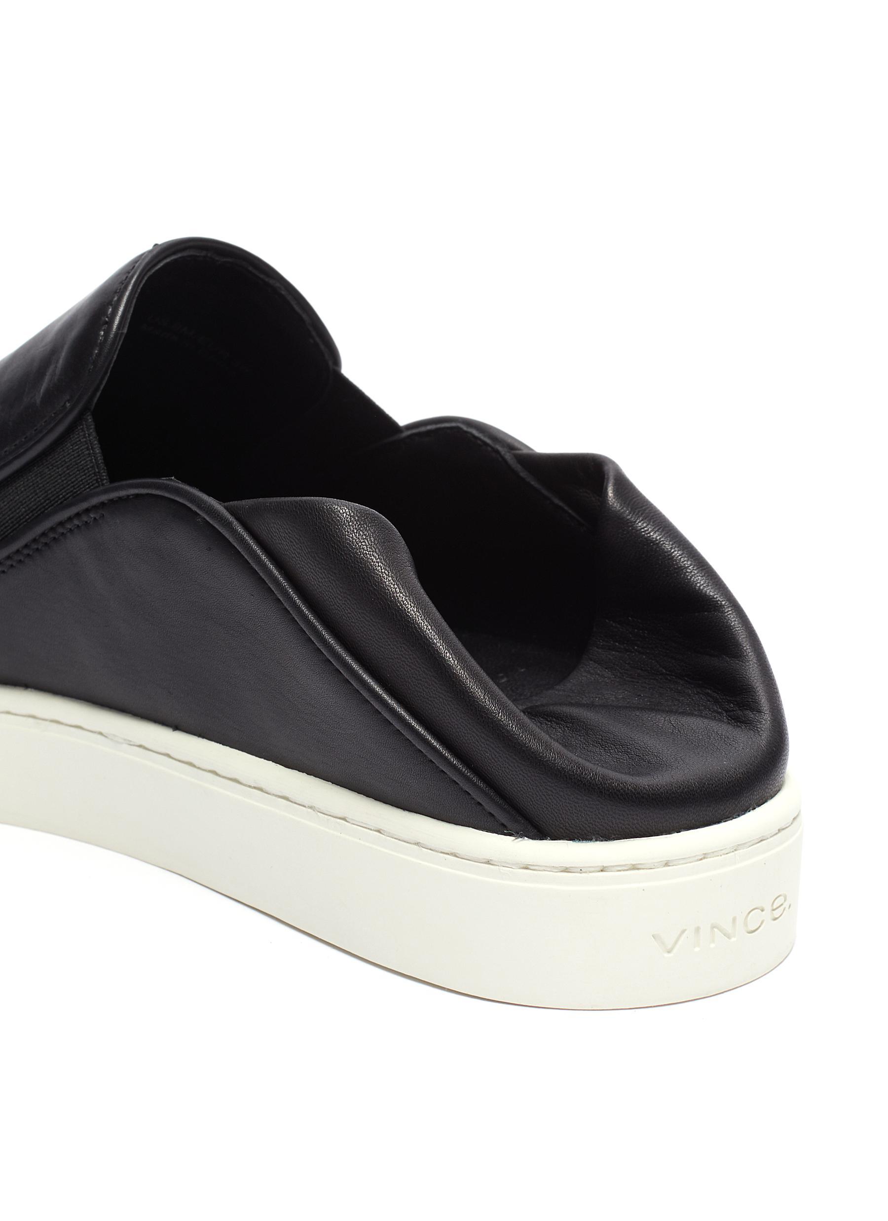 Vince 'garvey' Leather Step-in Skate Slip-ons in Black for Men - Lyst