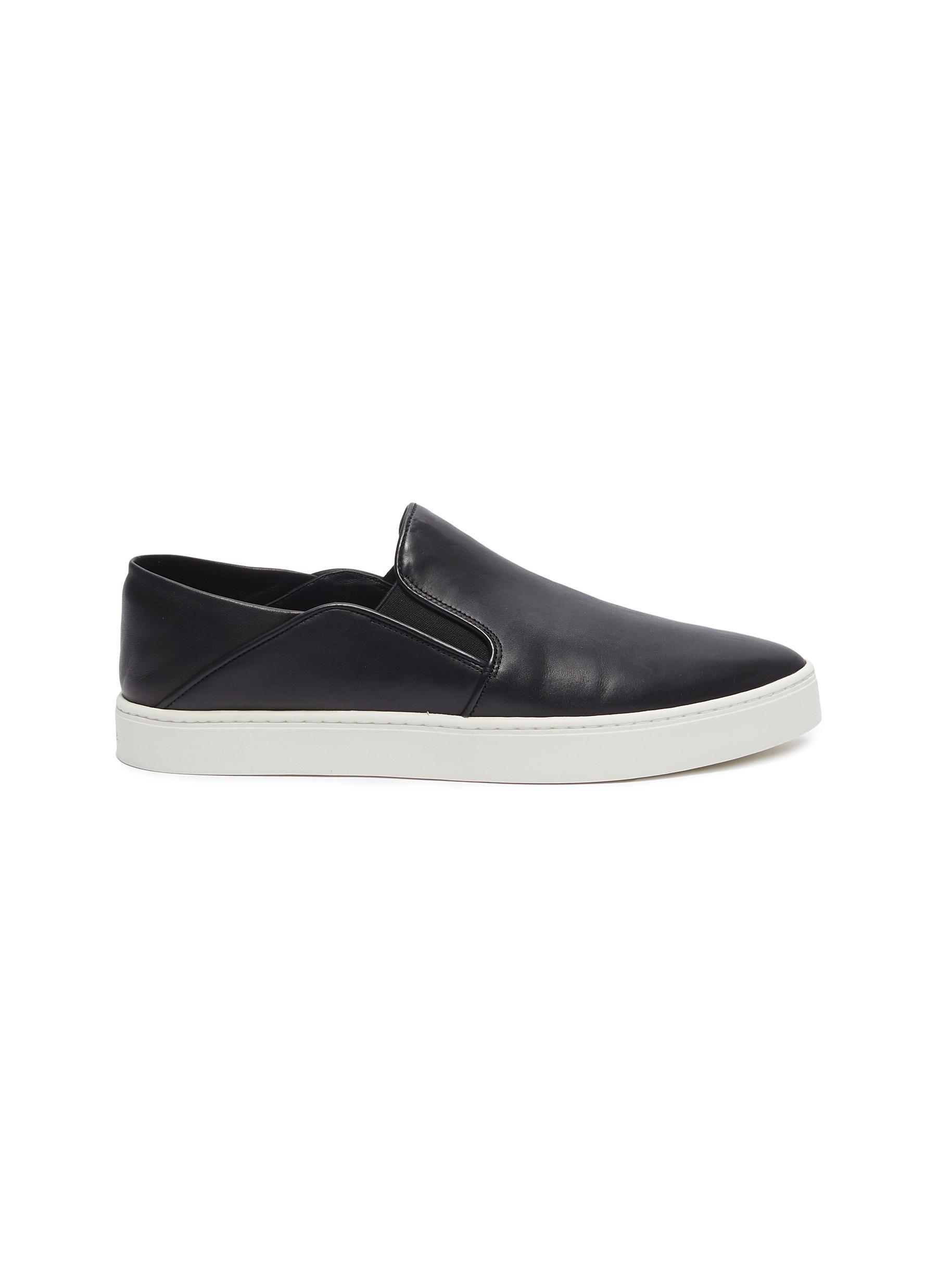 Vince 'garvey' Leather Step-in Skate Slip-ons in Black for Men - Lyst