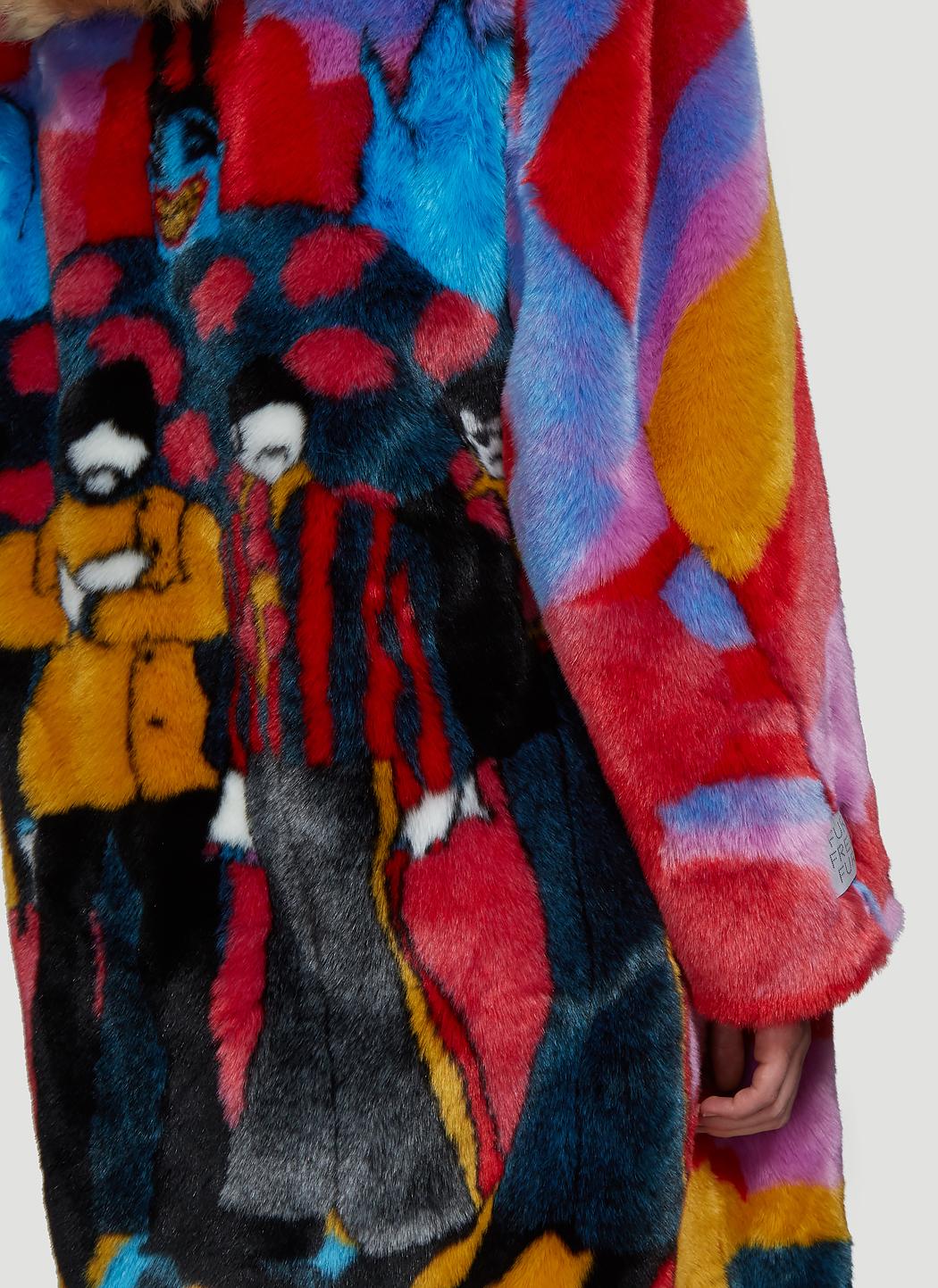 Stella McCartney The Beatles Yellow Submarine Faux Fur Coat In Pink in ...