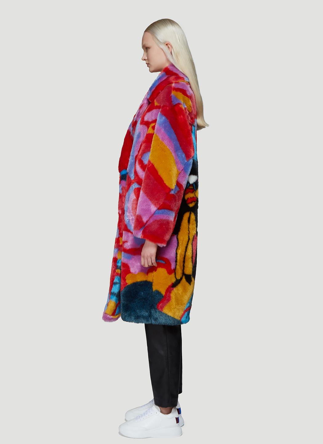 Stella McCartney The Beatles Yellow Submarine Faux Fur Coat In Pink in ...