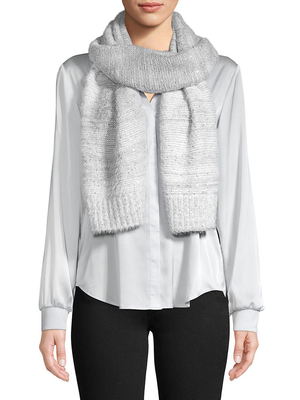 Calvin Klein Bold Striped Scarf in Gray - Lyst