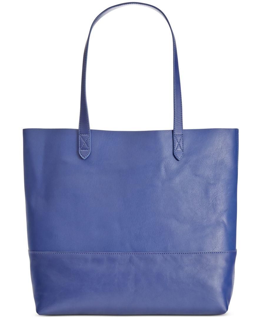 Giani bernini Large Leather Commuter Tote, Only At Macy's in Blue (Ink ...