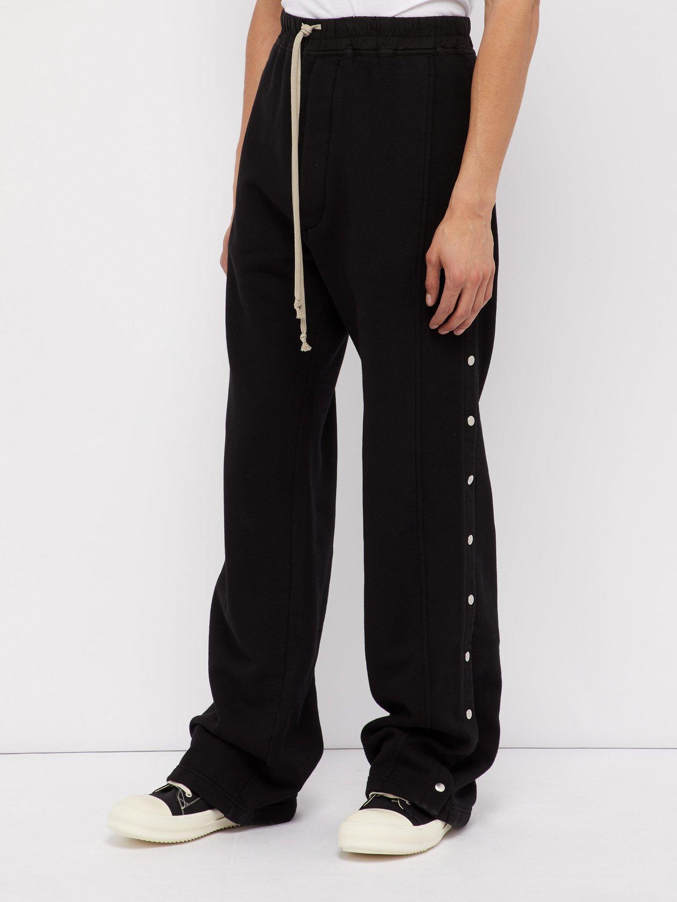 Lyst - Rick Owens Drkshdw Press Stud Wide Leg Cotton Track Pants in ...