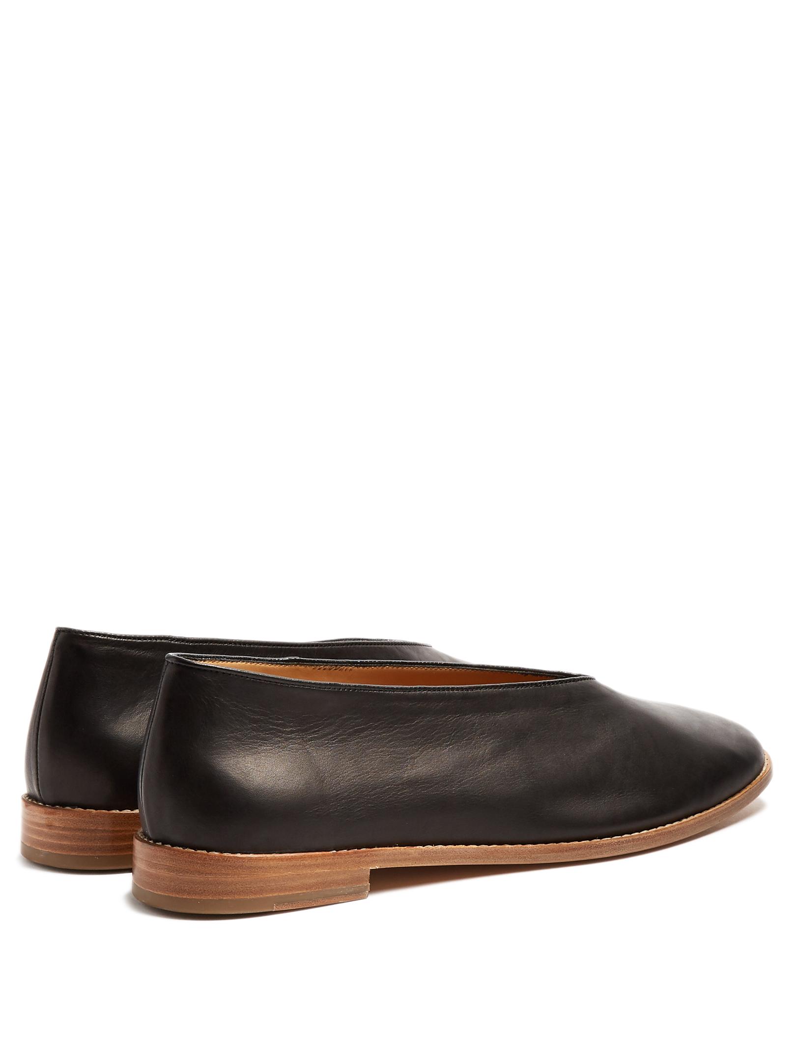 Lyst - Lemaire Leather Slipper Shoes in Black for Men