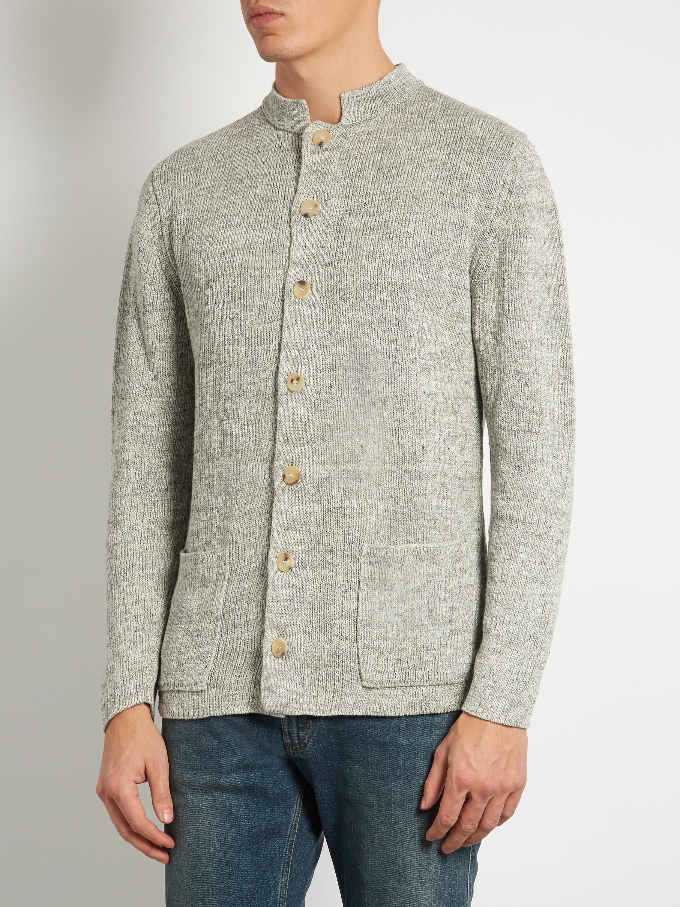 Lyst - Inis Meáin Hawthorn Linen Cardigan in Gray for Men