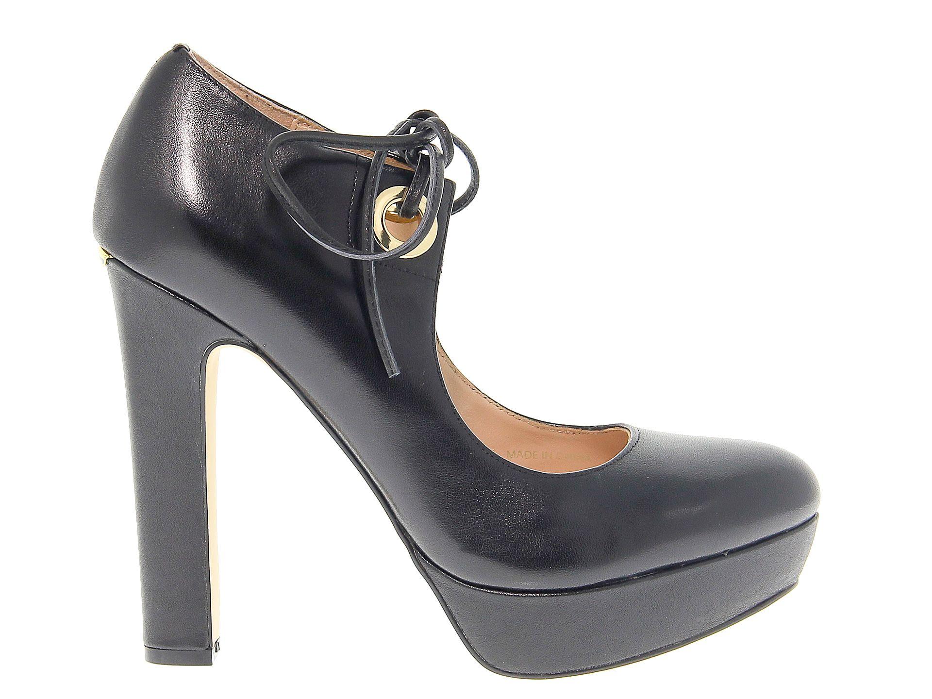 Liu Jo Black Leather Heels in Black - Lyst